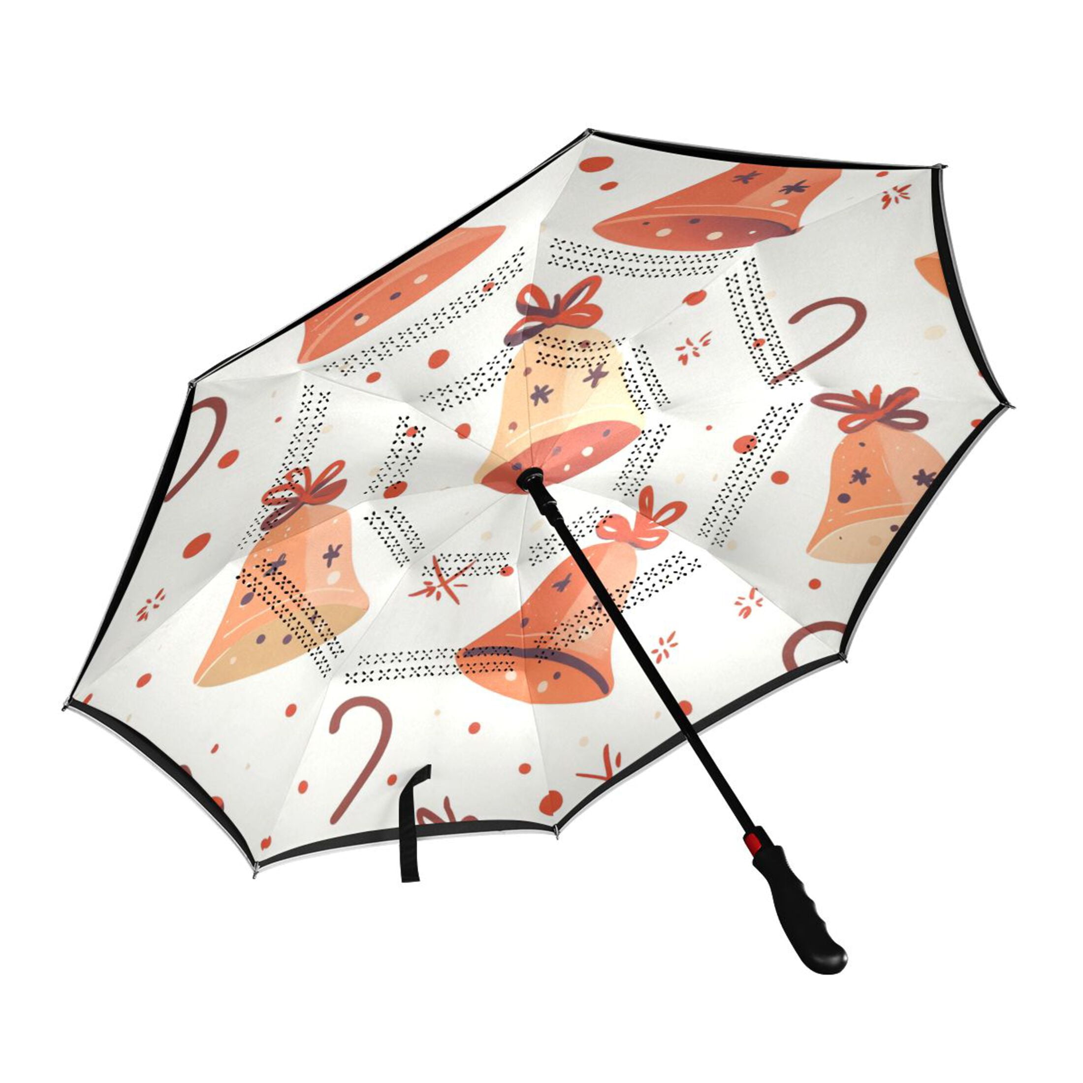 Bells with Bowknots Candy Canes Christmas Automatic Reverse Umbrella ...
