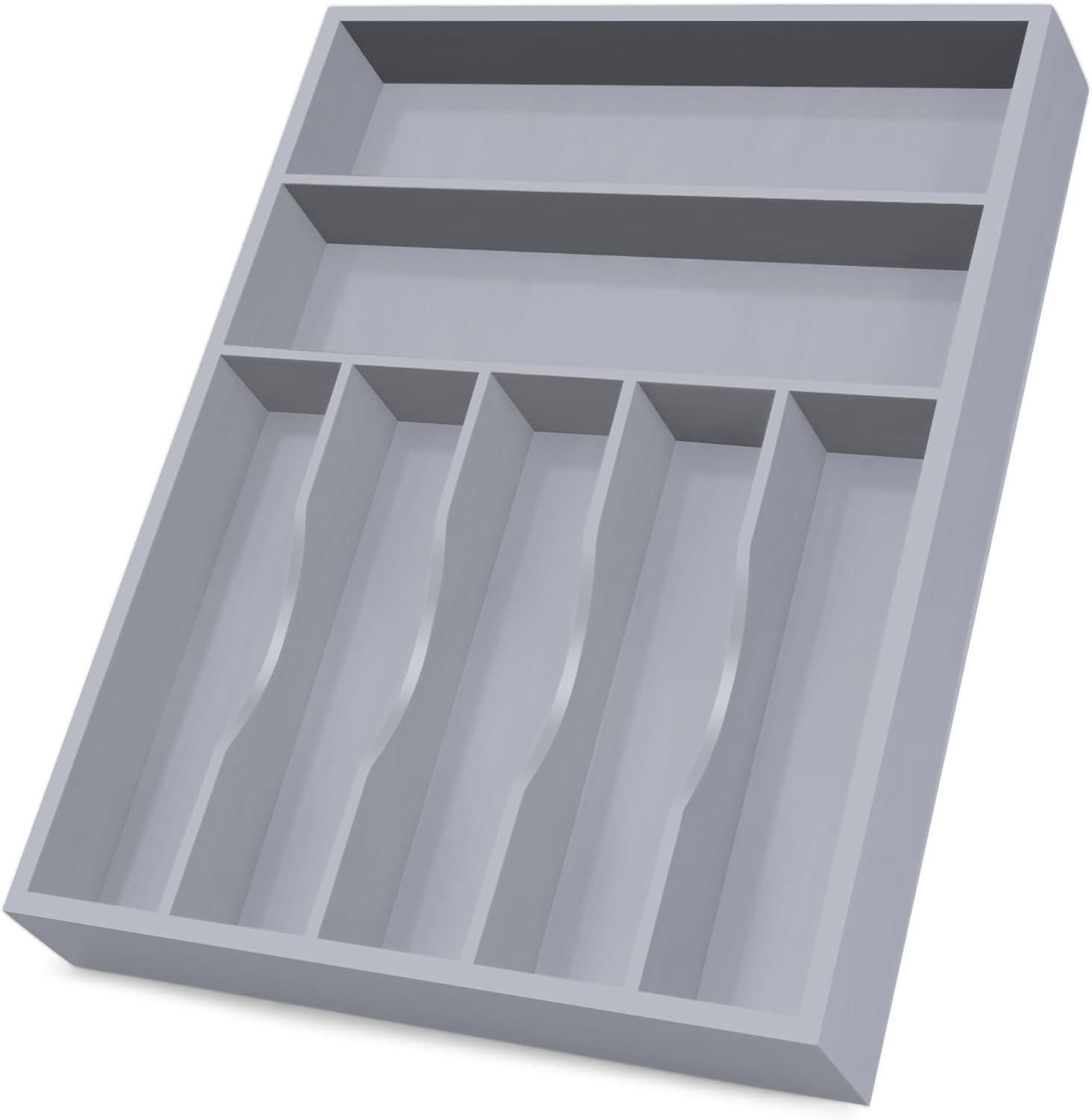 Bellsal Grey Utensil Organizer 12.5 Inch Silverware Tray for Drawer ...