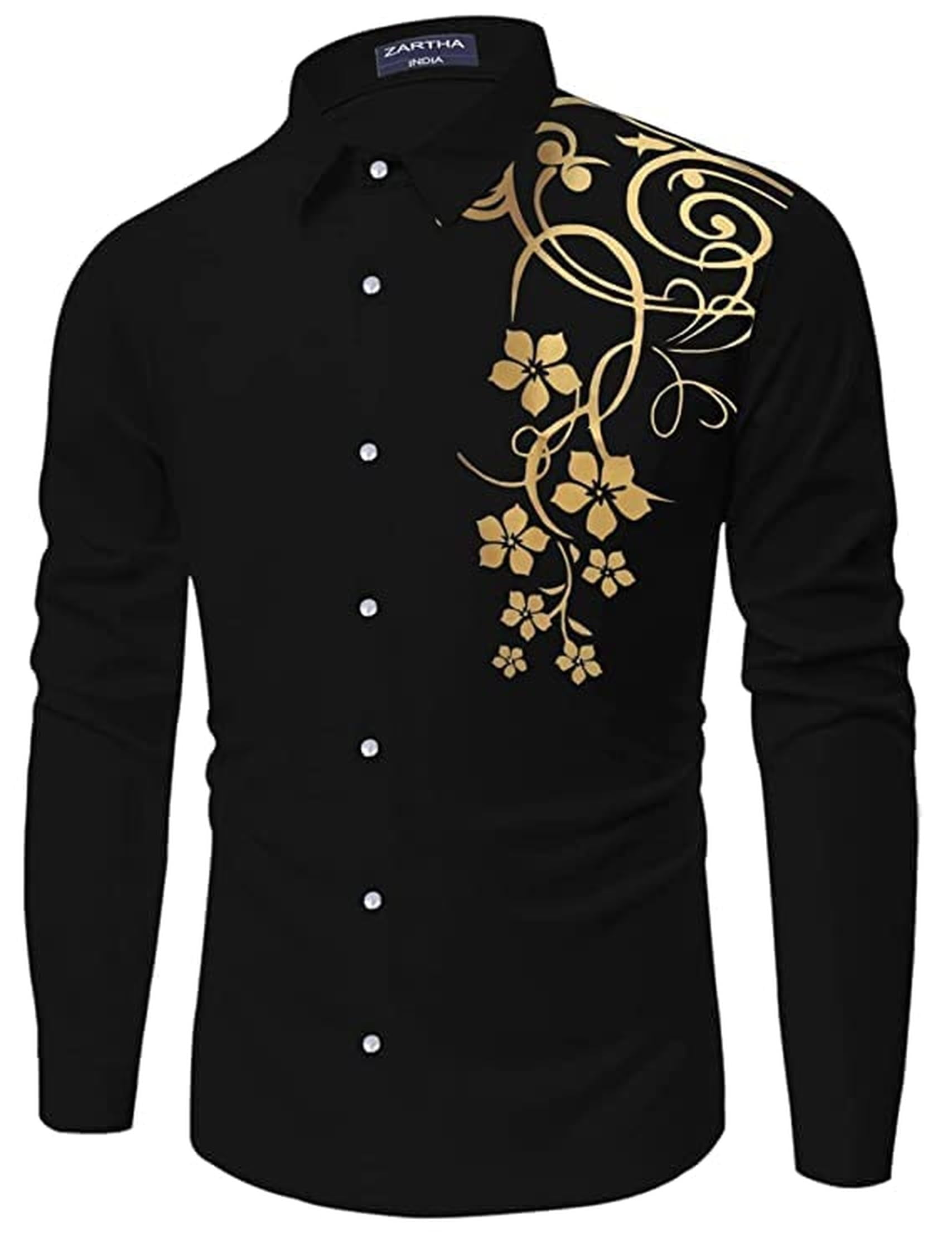 Bellstone Men'S Cotton Solid Regular Fit Shirt (600_Black_46 - Walmart.com