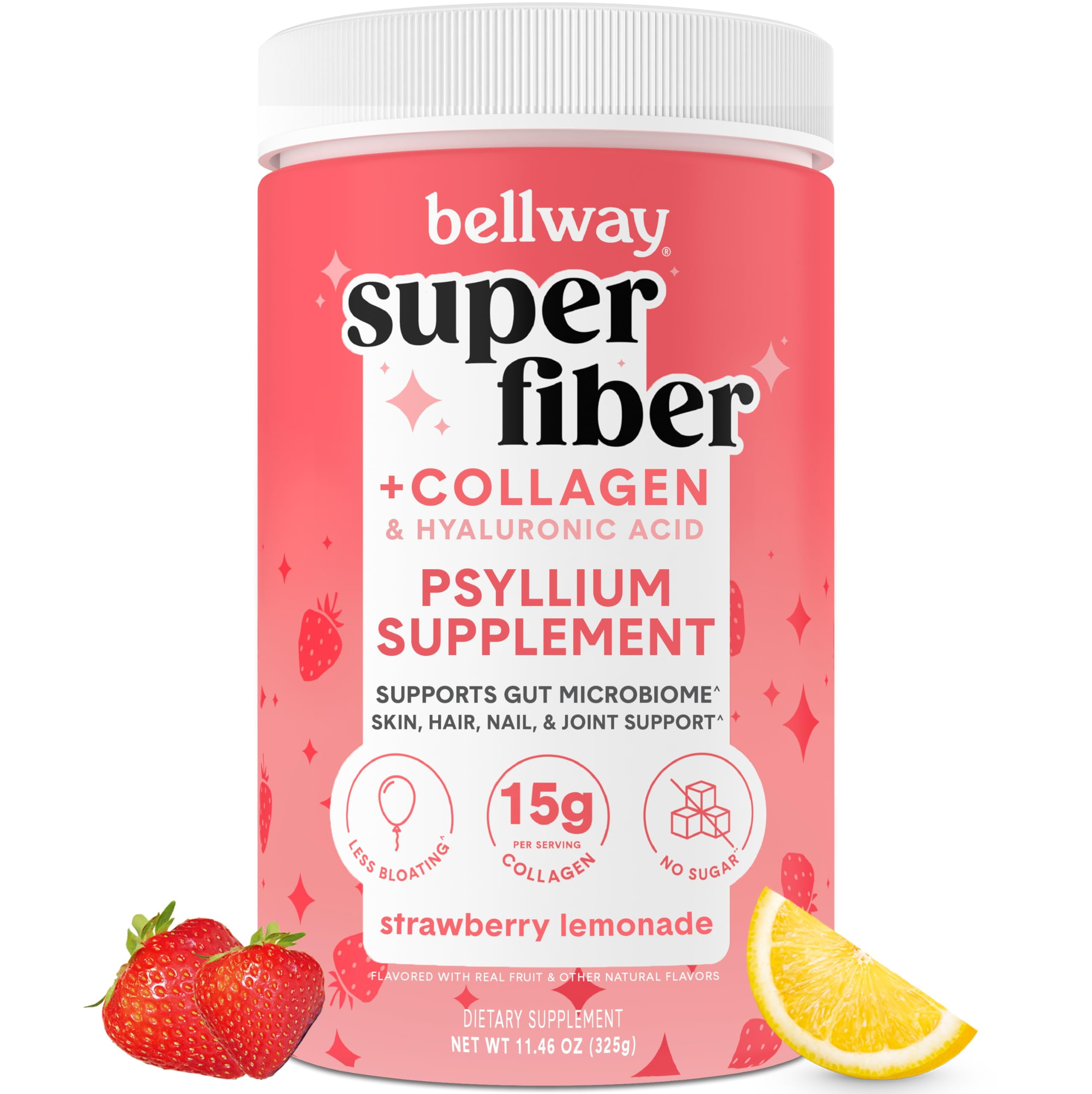 Bellway Super Fiber Powder + Collagen, Sugar-Free Psyllium Husk Powder ...
