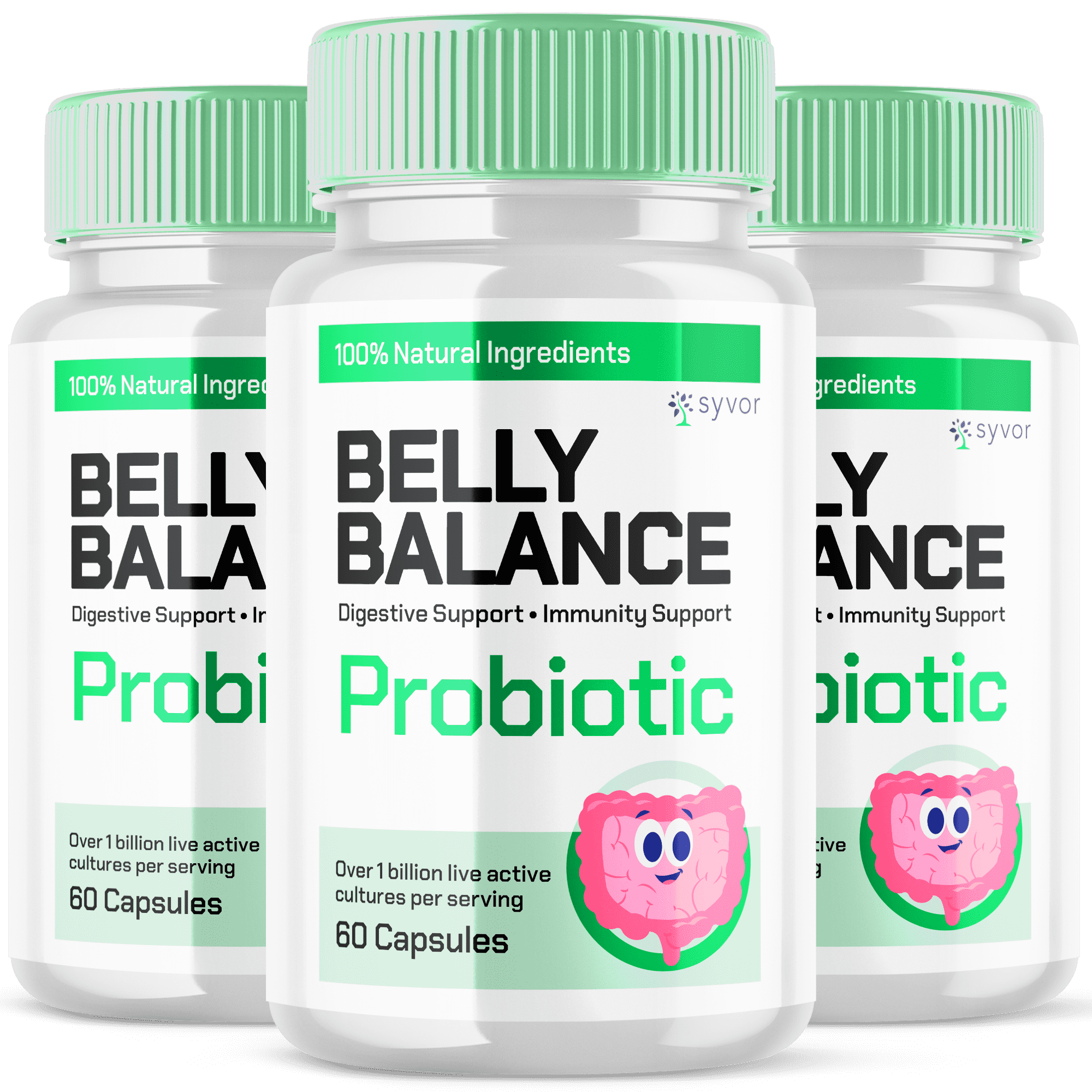 Belly Balance Advanced Digestive Support Probiotics Natural Formula Gut ...