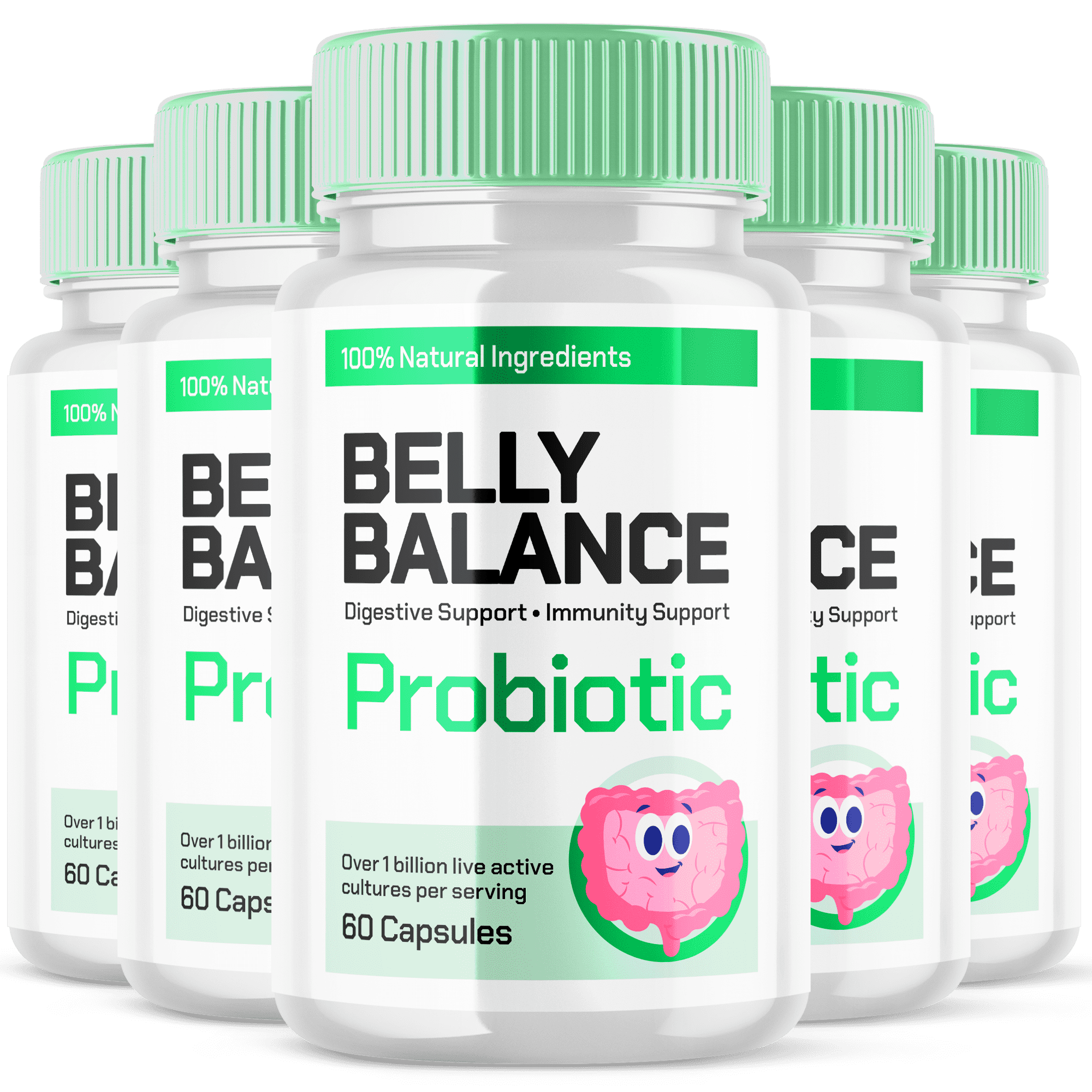 Belly Balance Advanced Digestive Support Probiotics Natural Formula Gut ...