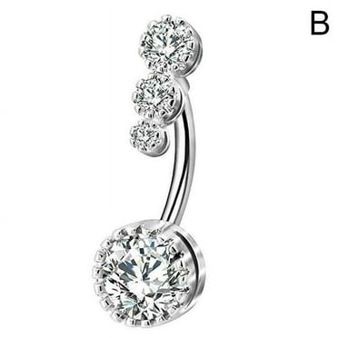 Ayyufe Surgical Steel Cross Dangle Navel Button Bar Belly Ring Piercing ...