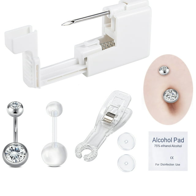Belly Button Piercing Gun Kit - 7PCS Body Piercing Kit for Men Women ...