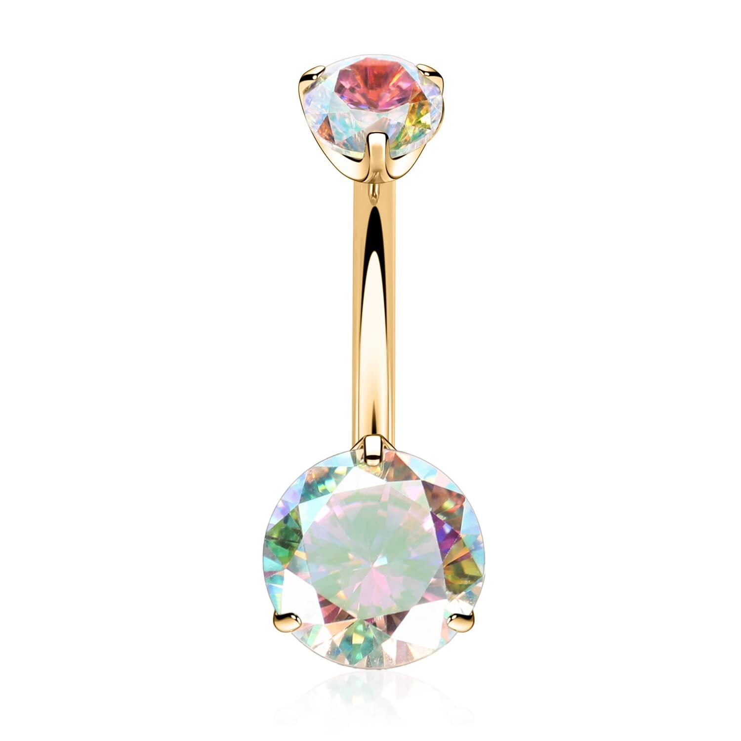 Belly Button Ring Gold Belly Ring Titanium Belly Button Piercing 14G ...