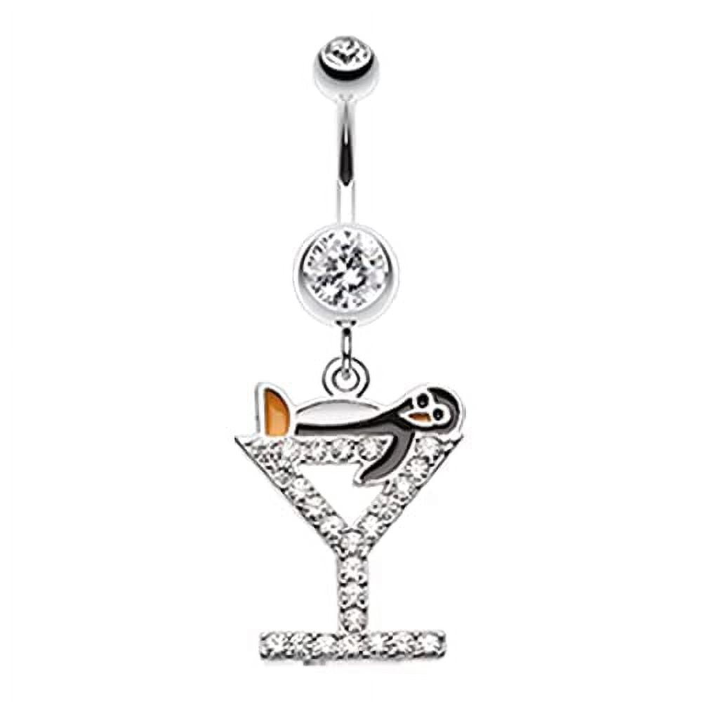 Belly Button Ring Happy Penguin Hour Martini Navel - Walmart.com