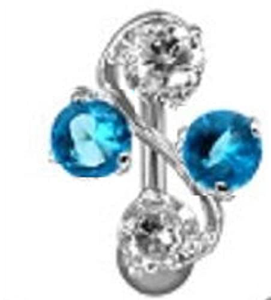 Belly Button Ring Navel 4 Gem Vine Reverse Body Jewelry 14 Gauge 3/8 ...
