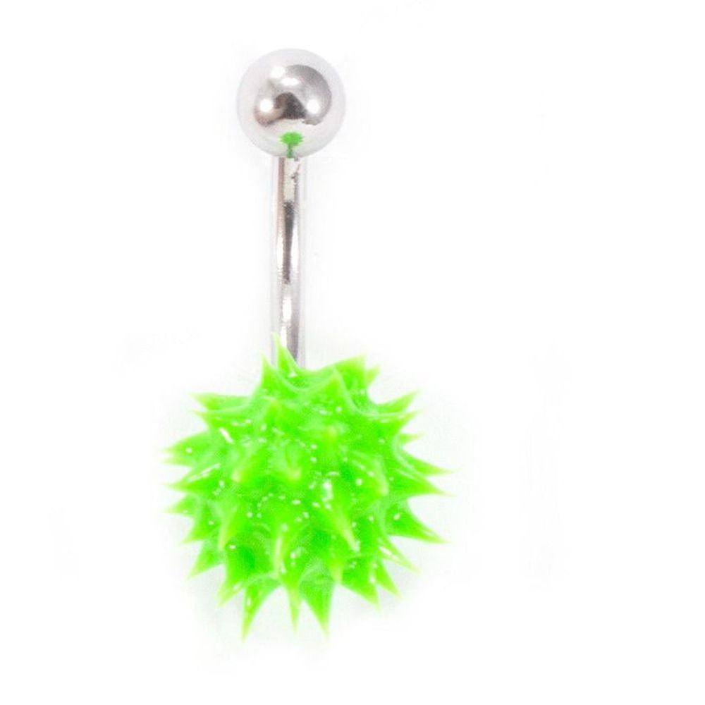 Belly Button Ring Navel Piercing with Spike Silicone Ball - Walmart.com