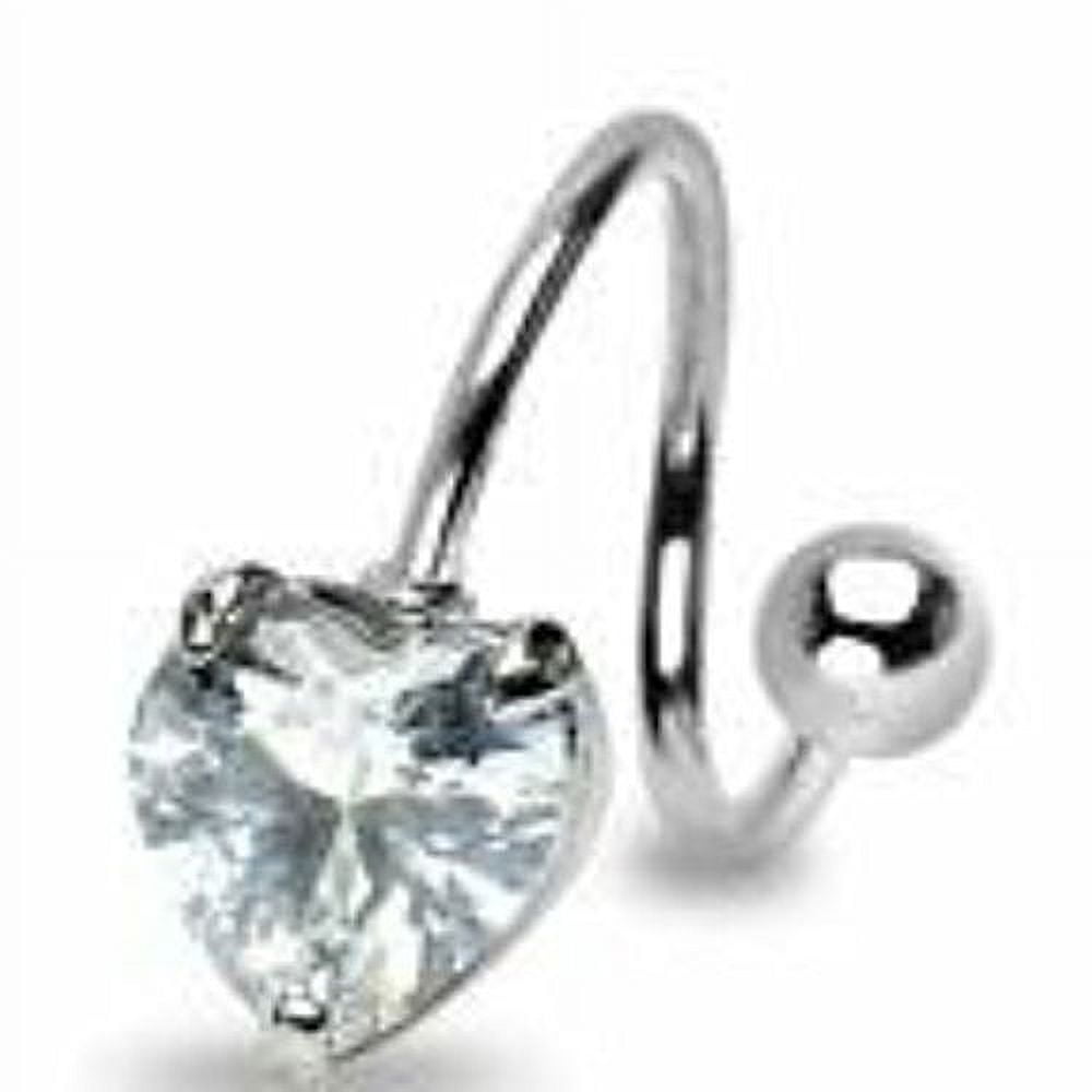Belly Button Ring Navel Spiral Heart Body Jewelry Dangle 14 gauge ...