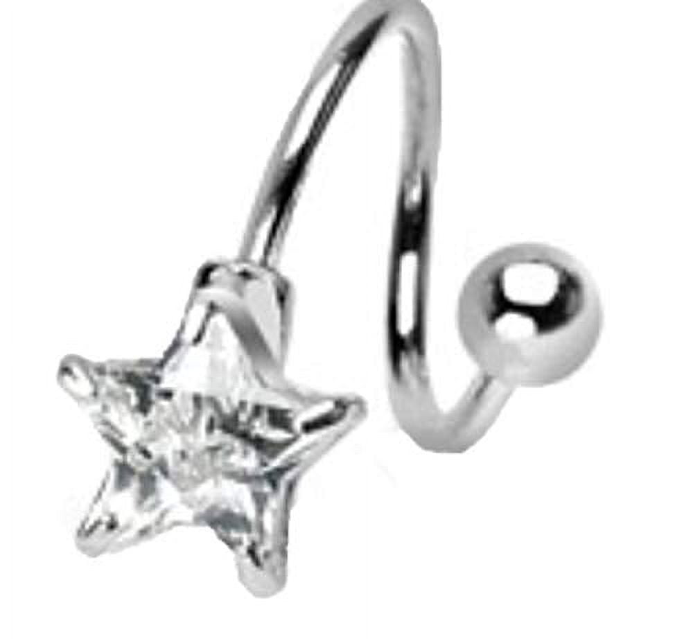 Belly Button Ring Navel Spiral Star Body Jewelry Twist 14 Gauge Ho67 ...