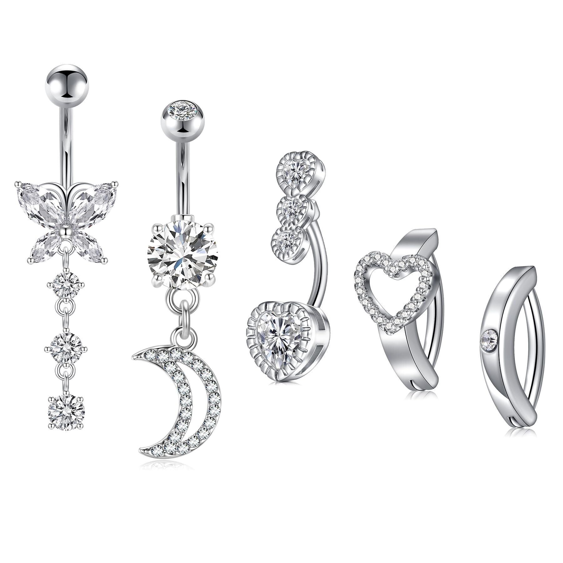 Belly Button Ring Surgical Steel Belly Rings for Women Gold Navel Rings ...