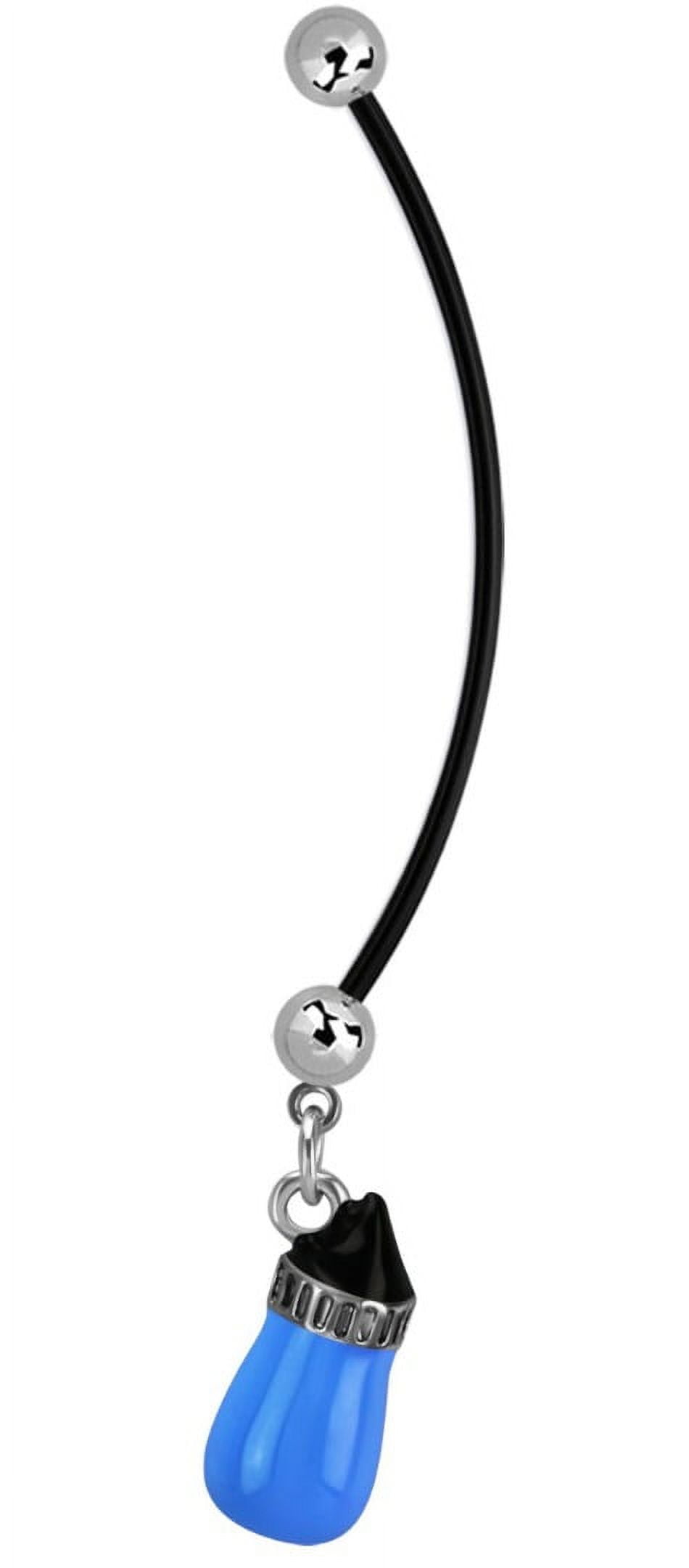 Belly Button Ring Surgical Steel Bio Flex Pregnancy Ring Blue Baby ...