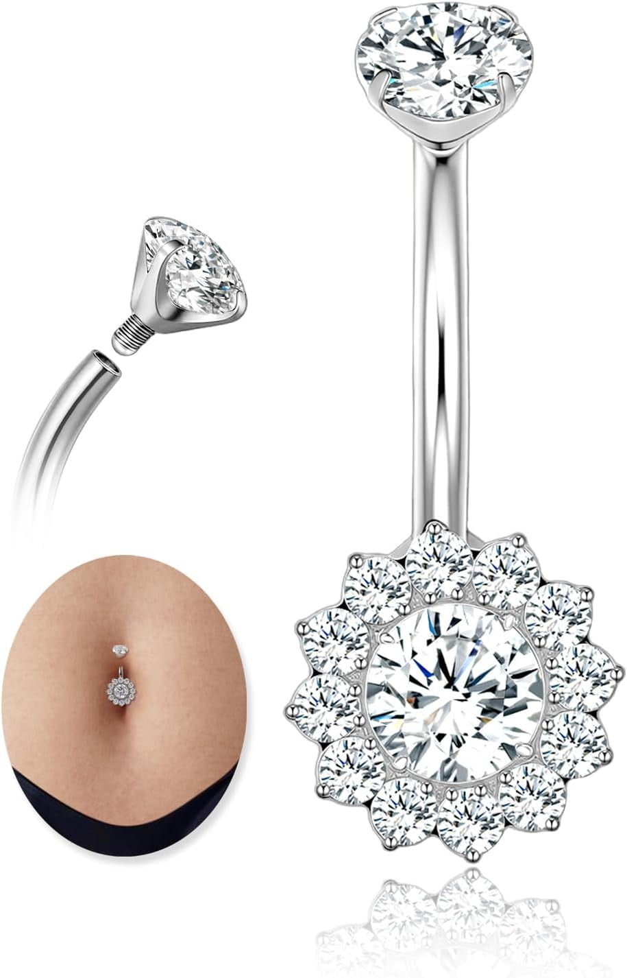 Belly Button Rings,10mm Belly Rings,14G Belly Button Rings, Navel ...