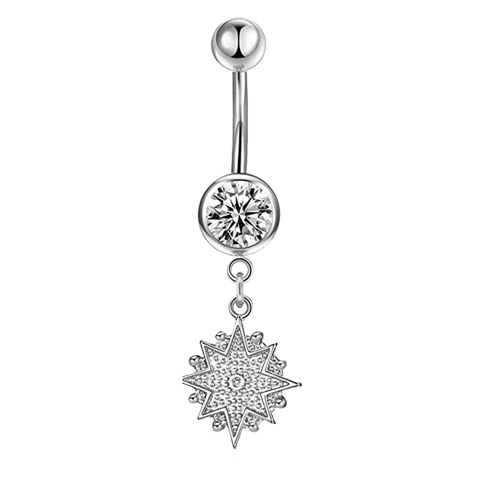 Belly Button Rings Dangle For Women Steel Navel Rings Body Piercing ...