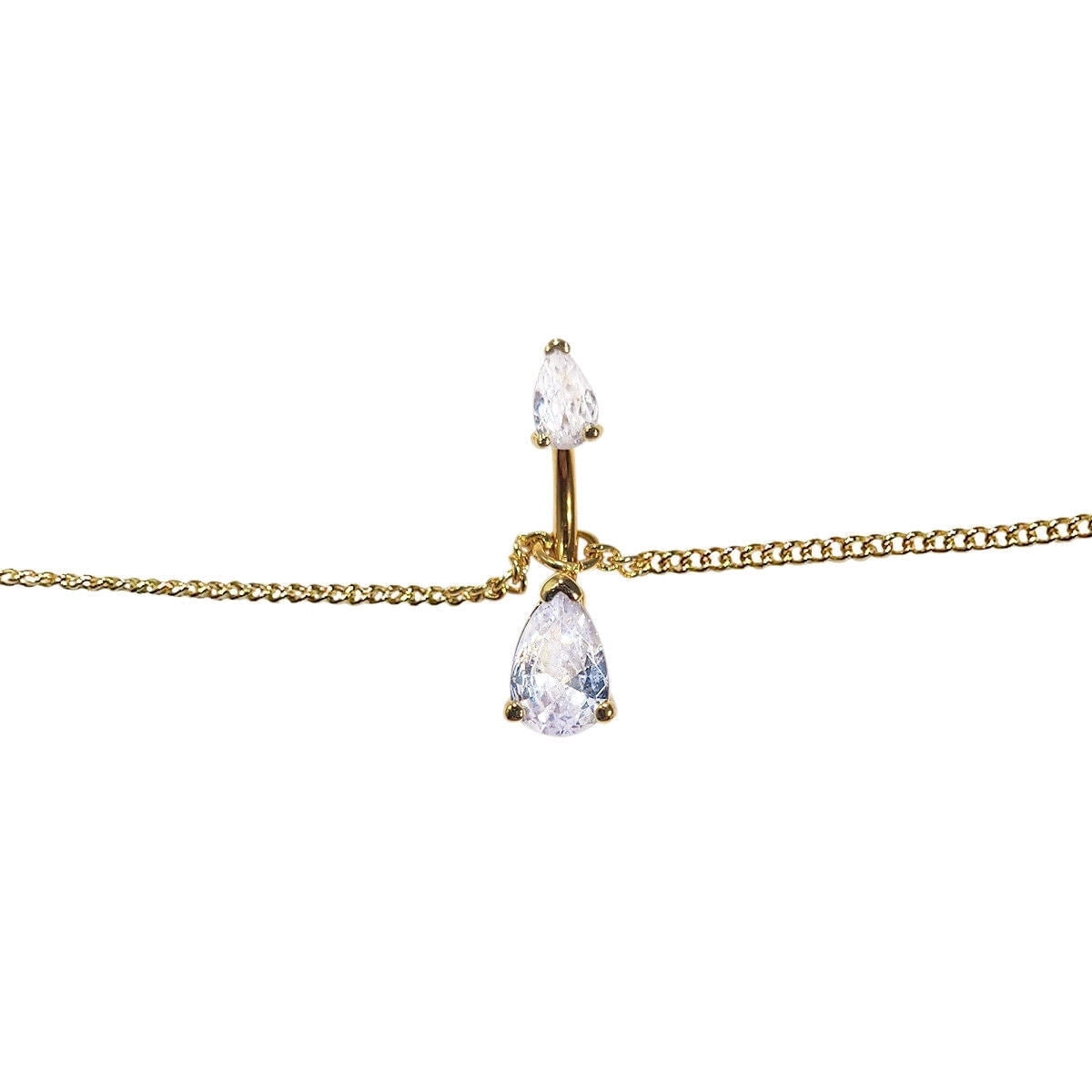 Belly Chain Button Navel Ring Surgical Steel Gold Plated Waist Belly ...
