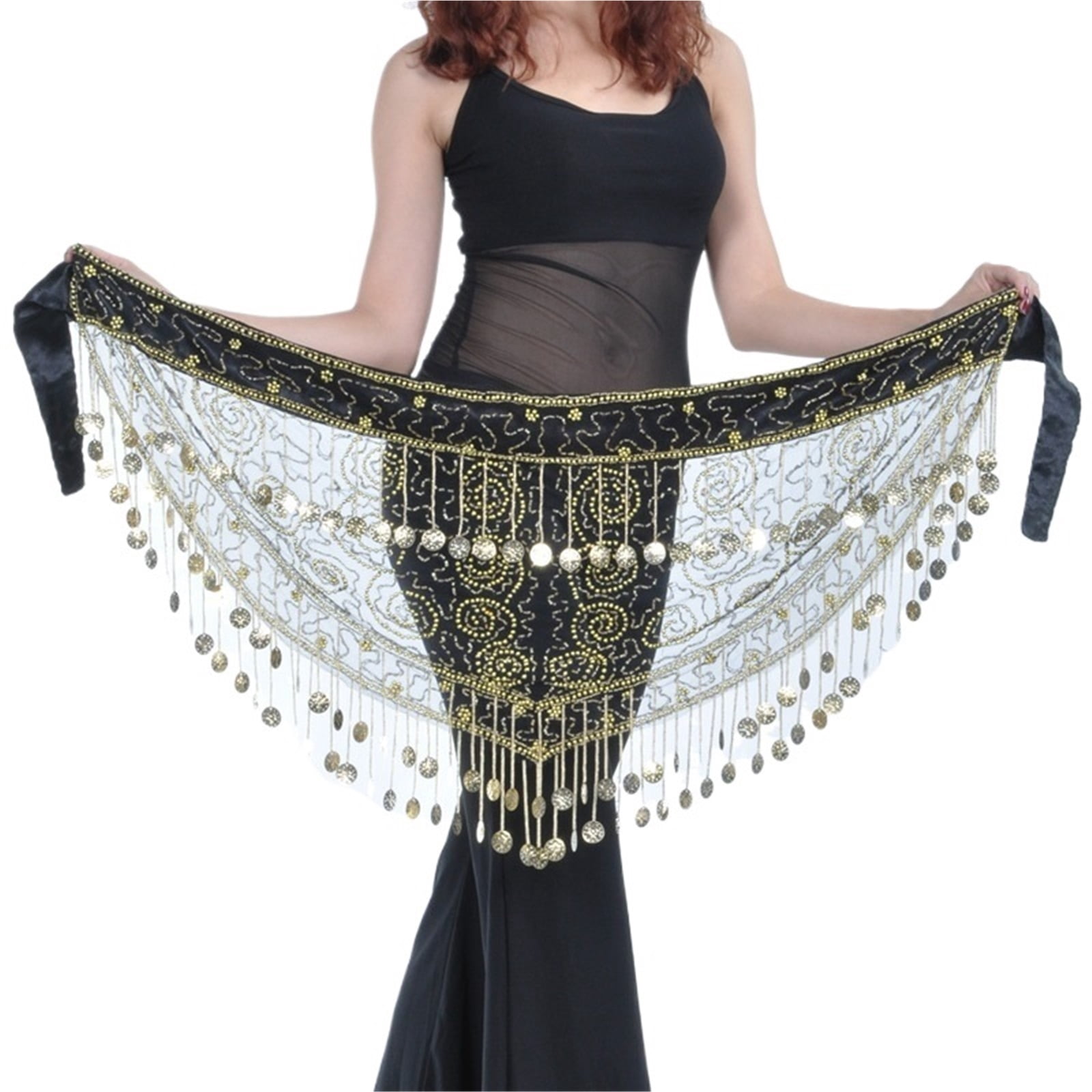 Belly Dance Belt Costumes Sequins Tassel Belly Dance Hip Scarf For ...