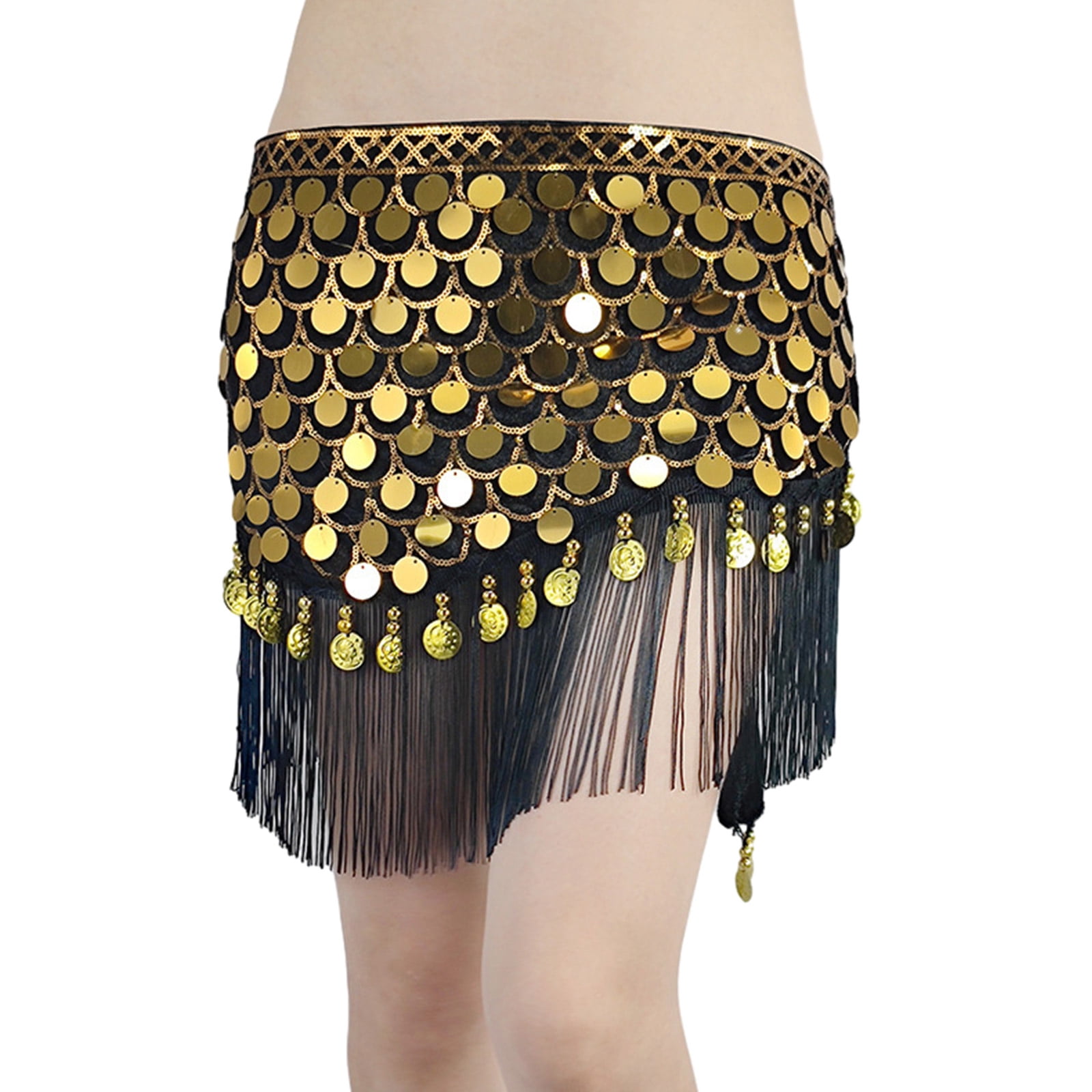 Belly Dance Costumes Sequins Tassels Indian Belly Dance Hip Scarf for ...