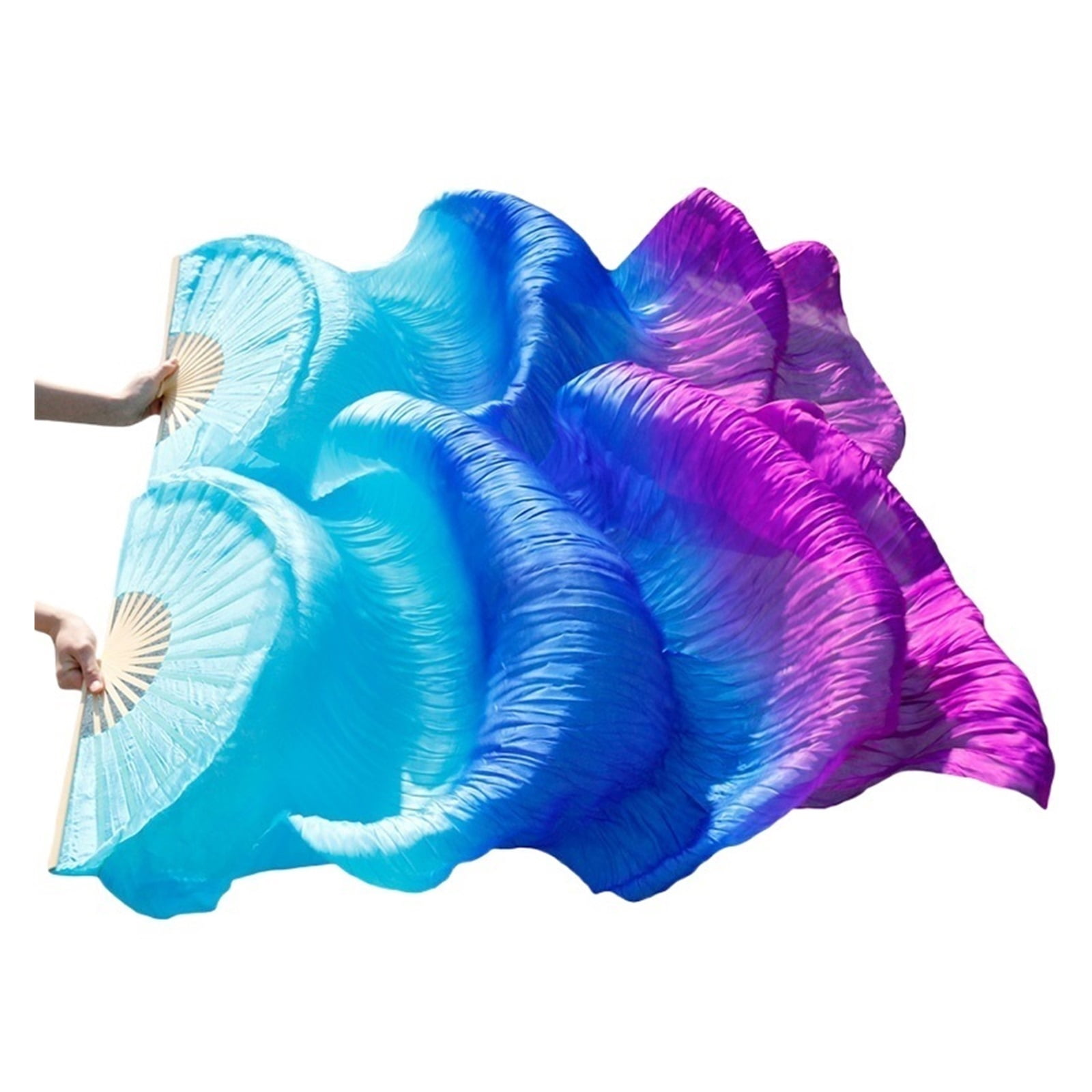 Belly Dance Fan 1 Pair Handmade Dyed Silk Dance Fans Real Silk ...