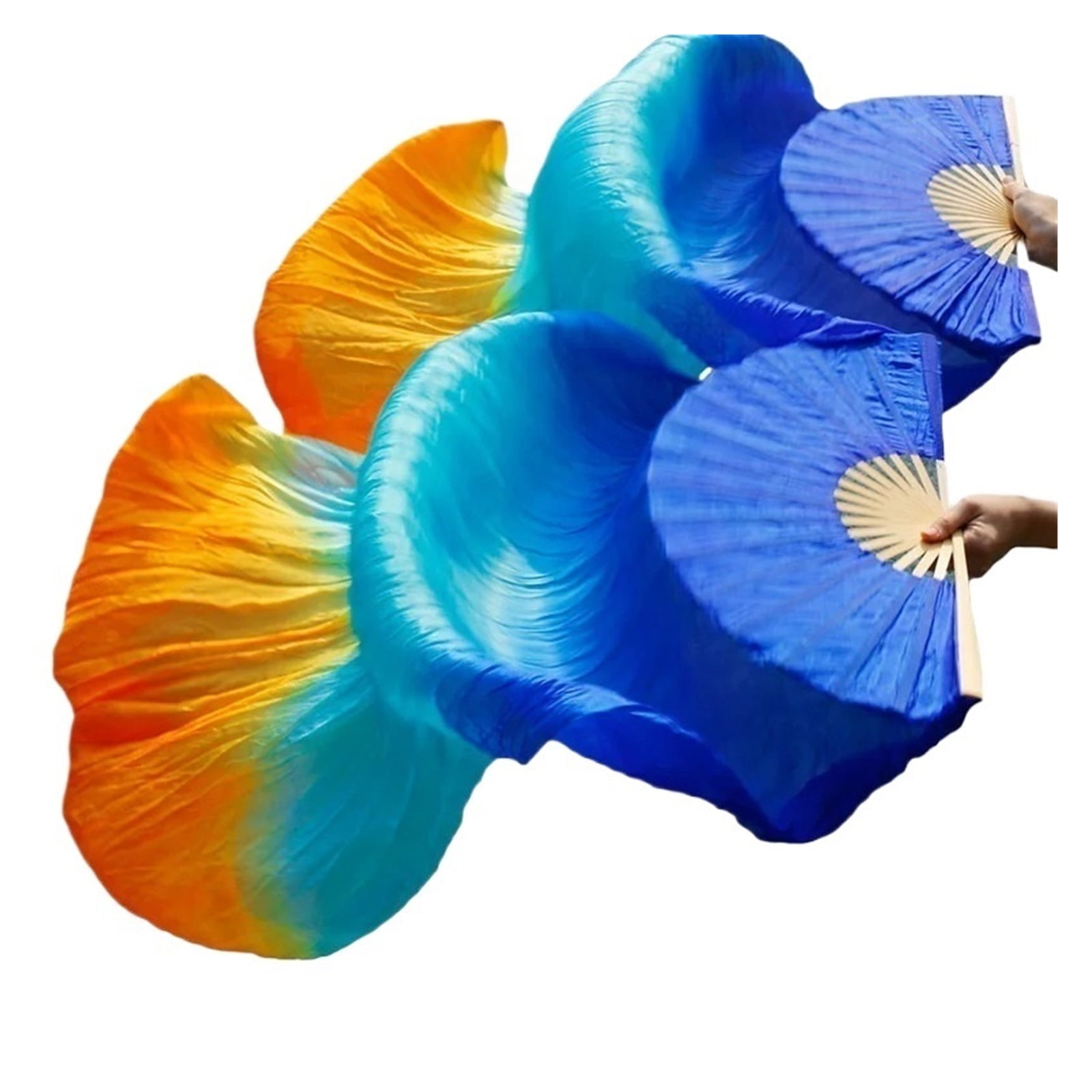 Belly Dance Fan 1 Pair Handmade Dyed Silk Dance Fans Real Silk ...