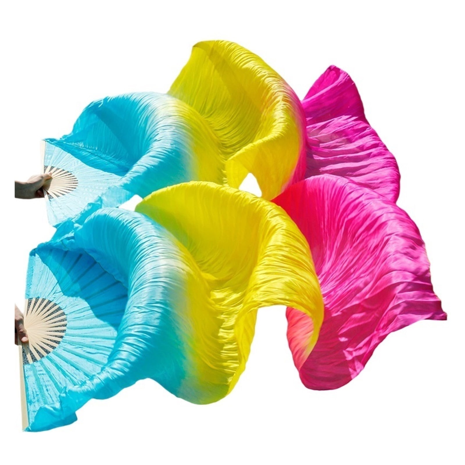 Belly Dance Fan 1 Pair Handmade Dyed Silk Dance Fans Real Silk ...