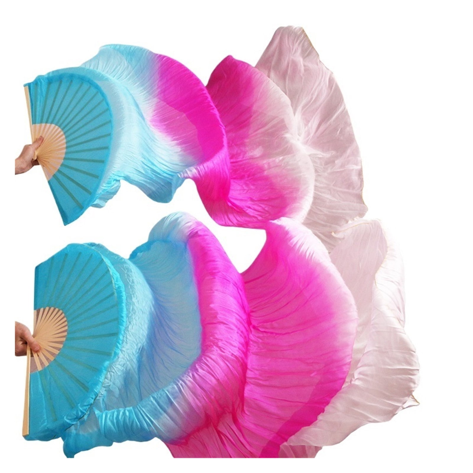 Belly Dance Fan 1 Pair Handmade Dyed Silk Dance Fans Real Silk ...
