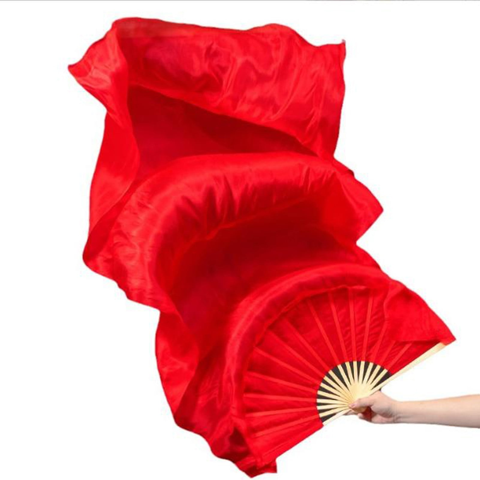 Belly Dance Fan Artificial Silk Bamboo Fan Veil National Dance ...