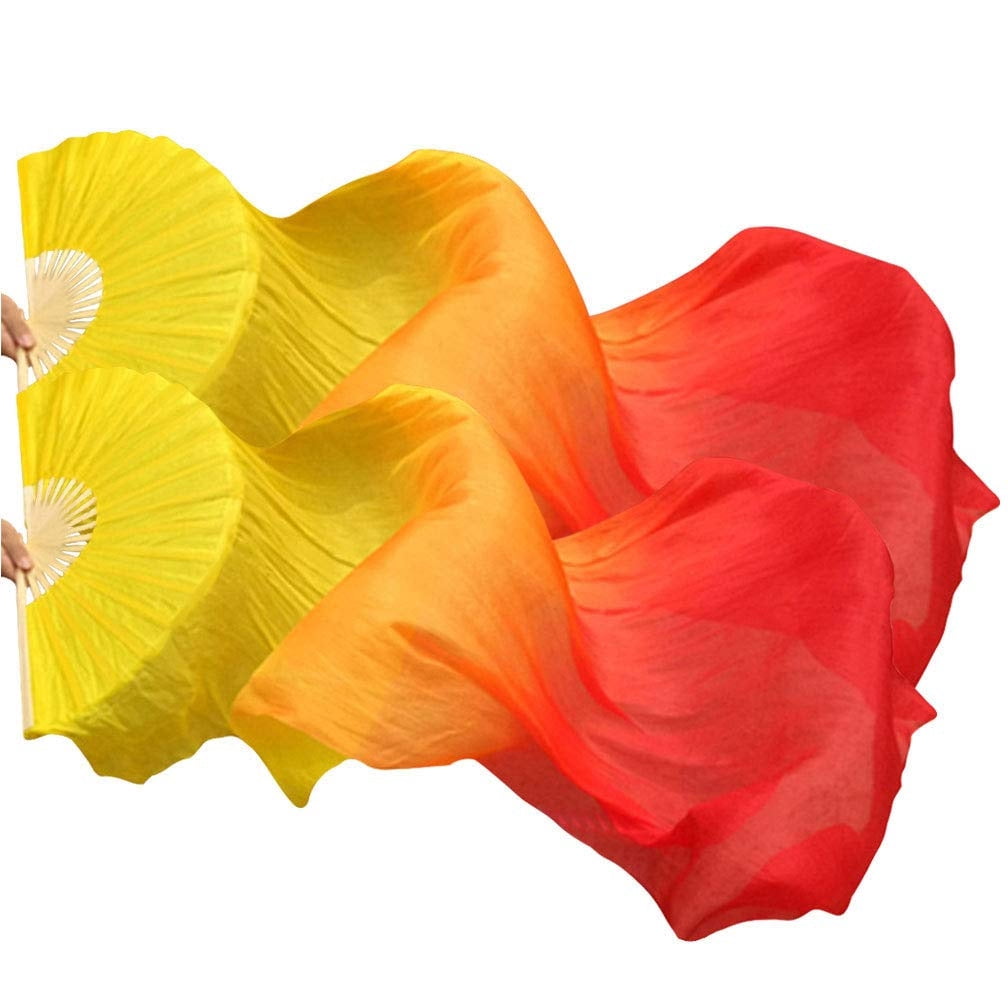Belly Dance Fan Artificial Silk Bamboo Fans,Colorful Dancing Fabric ...
