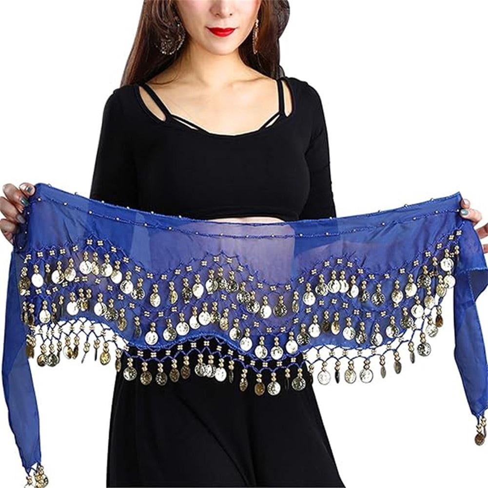 Belly Dance Hanging Coin Waist Chain Waist Scarf Three Layer Gold Coin ...