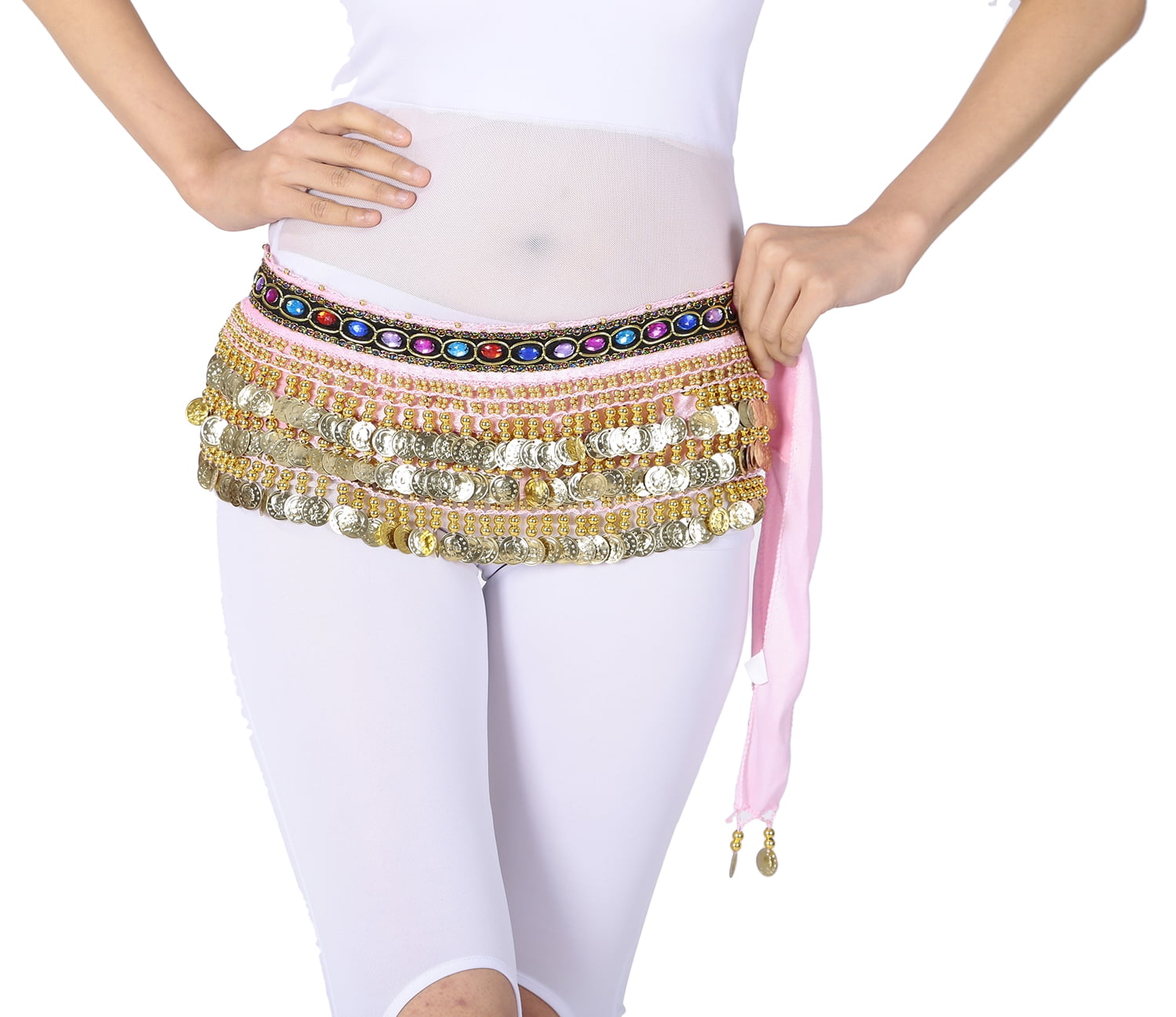 Belly Dance Hip Scarf Scarves Wrap with Gold Coin Egyptian Cabaret ...