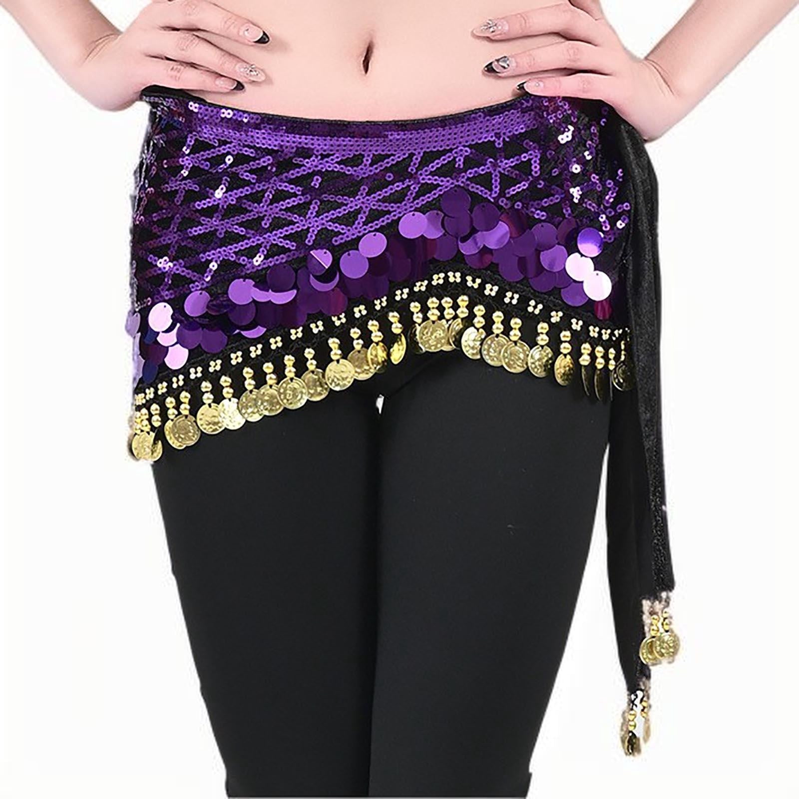 Belly Dance Hip Scarf Tassels Sequins Triangle Wrap Skirt Belly Dance ...