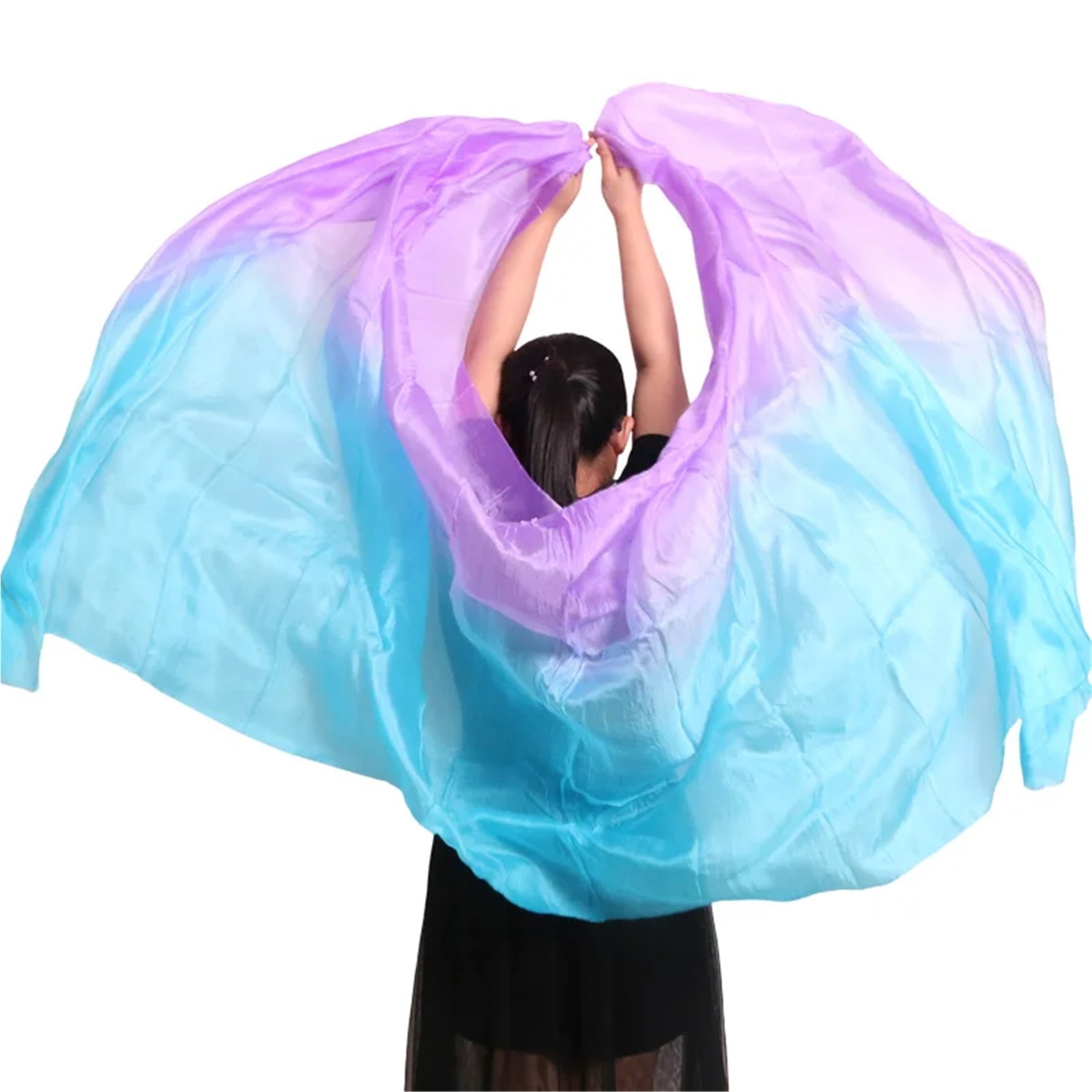Belly Dance Performance Gradient Multi Color Silk Veil Belly Dance ...