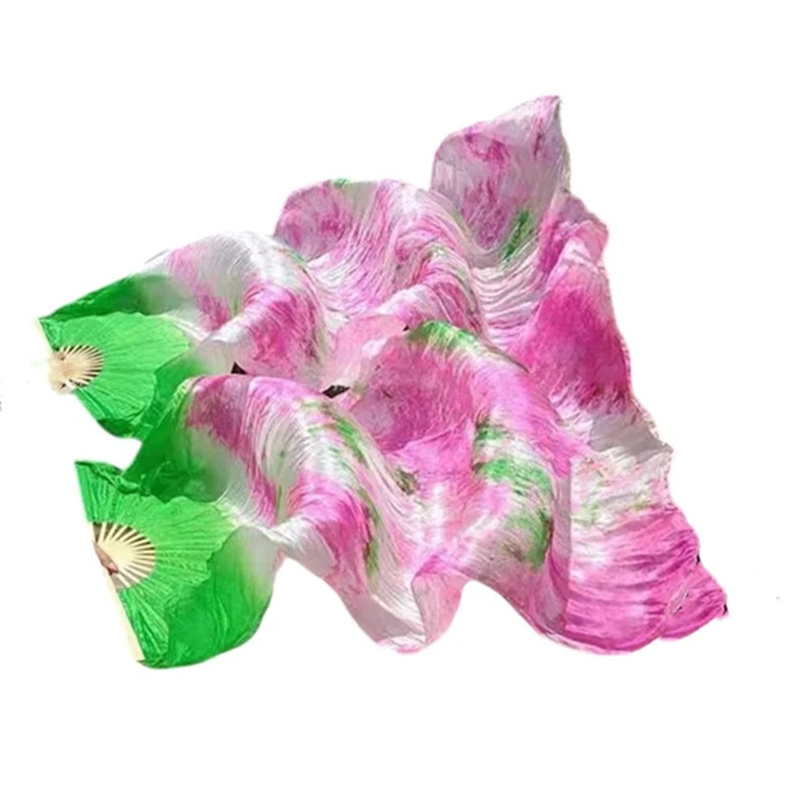 Belly Dance Silk Fans Hand Dye Real Silk Fans Women Belly Dance Costume ...