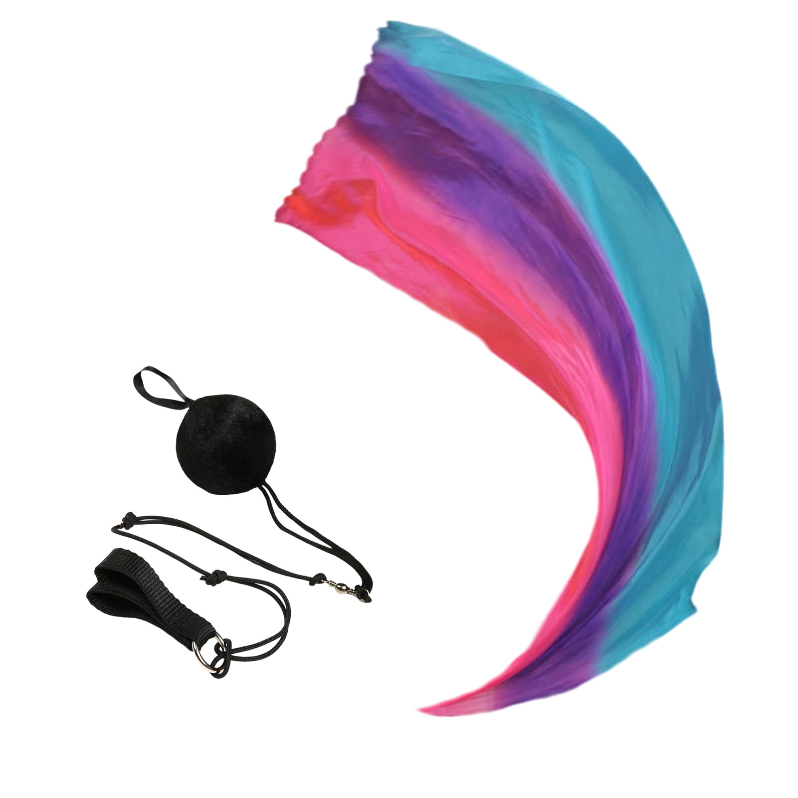 Belly Dance Silk Veil with Poi Chain Play Silk Scarf Silk Veil Poi ...