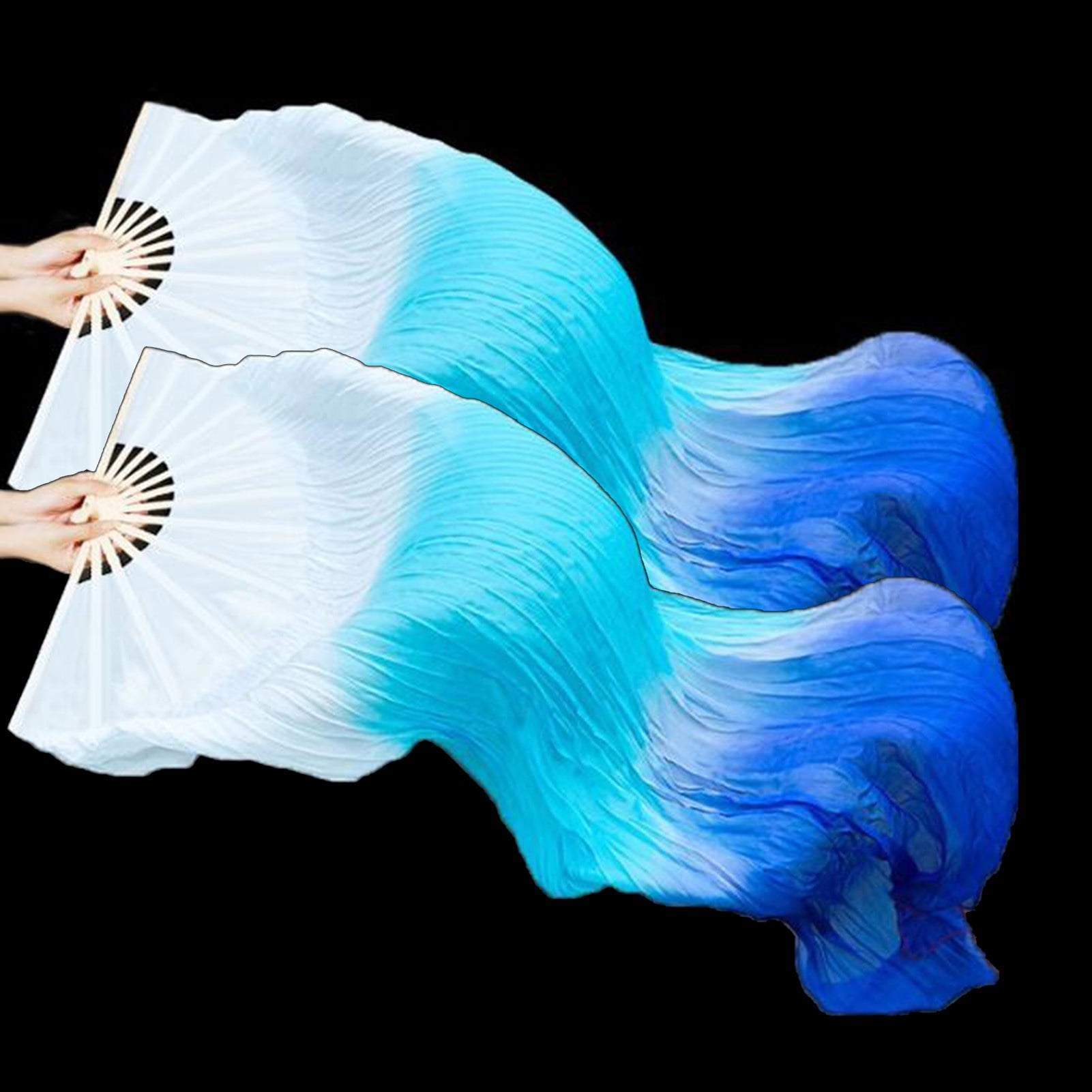 Belly Dance Veil Fans,Handmade Bamboo Handmade Dyed Performance Long ...