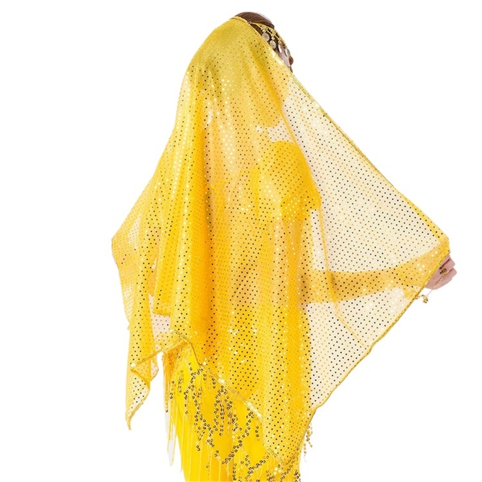 Belly Dance Veil Headdress Forehead Jewellery Large Highlights Mesh ...