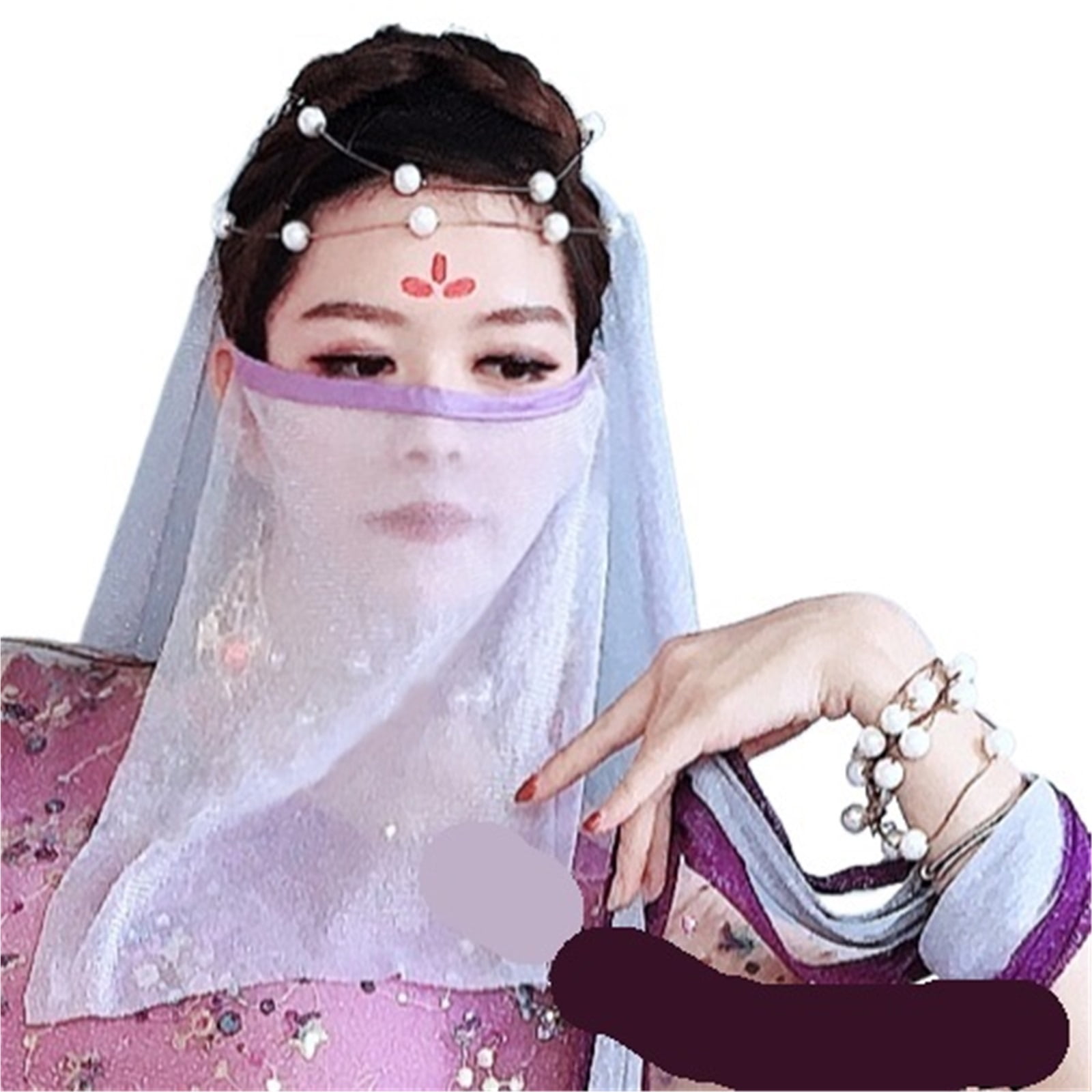 Belly Dance Veil Mask Stage Veil Dance Classical Dance Veil Performance ...