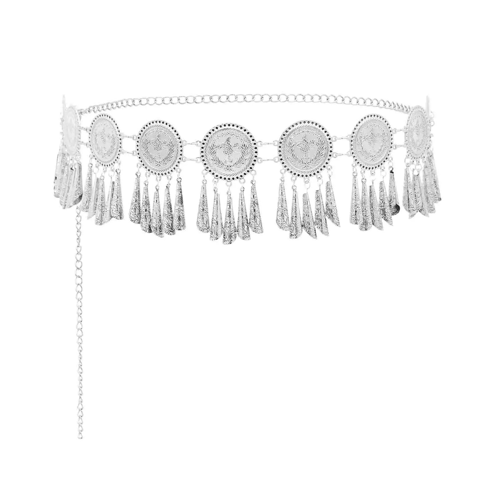 Belly Dance Waist Chain Golden Silvery Coins Tassel Waist Belly Chains ...