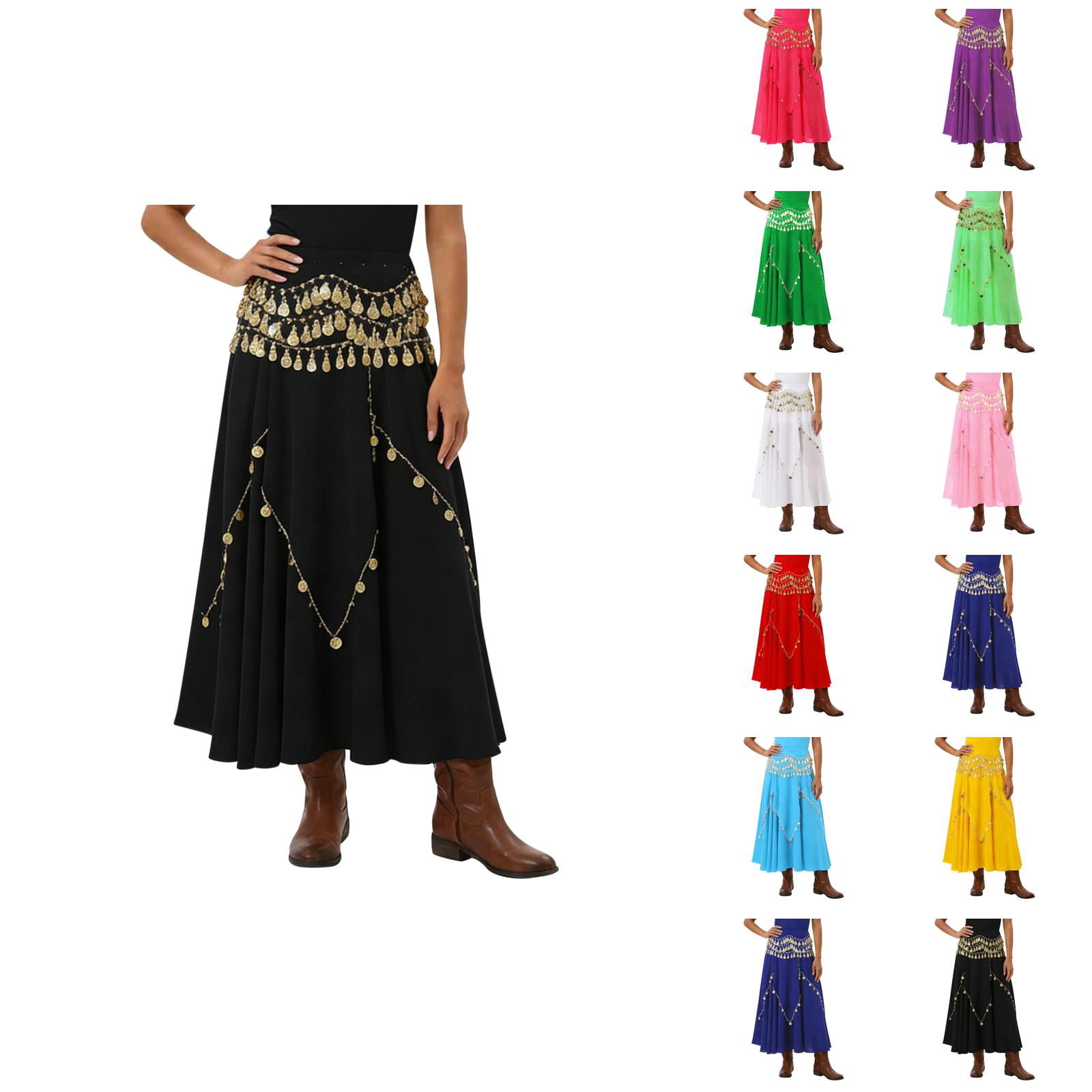 Belly Dancer Skirt Fashionable Flowy A Line Chiffon Midi Skirt with ...