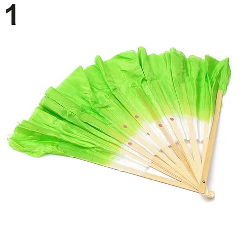 Belly Dancing Artificial Silk Fans Chinese Hand Made Bamboo Veils Long ...