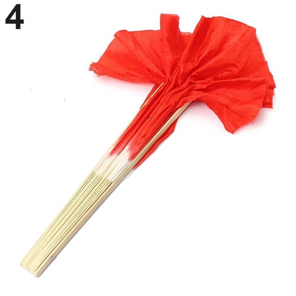 Belly Dancing Artificial Silk Fans Chinese Hand Made Bamboo Veils Long ...