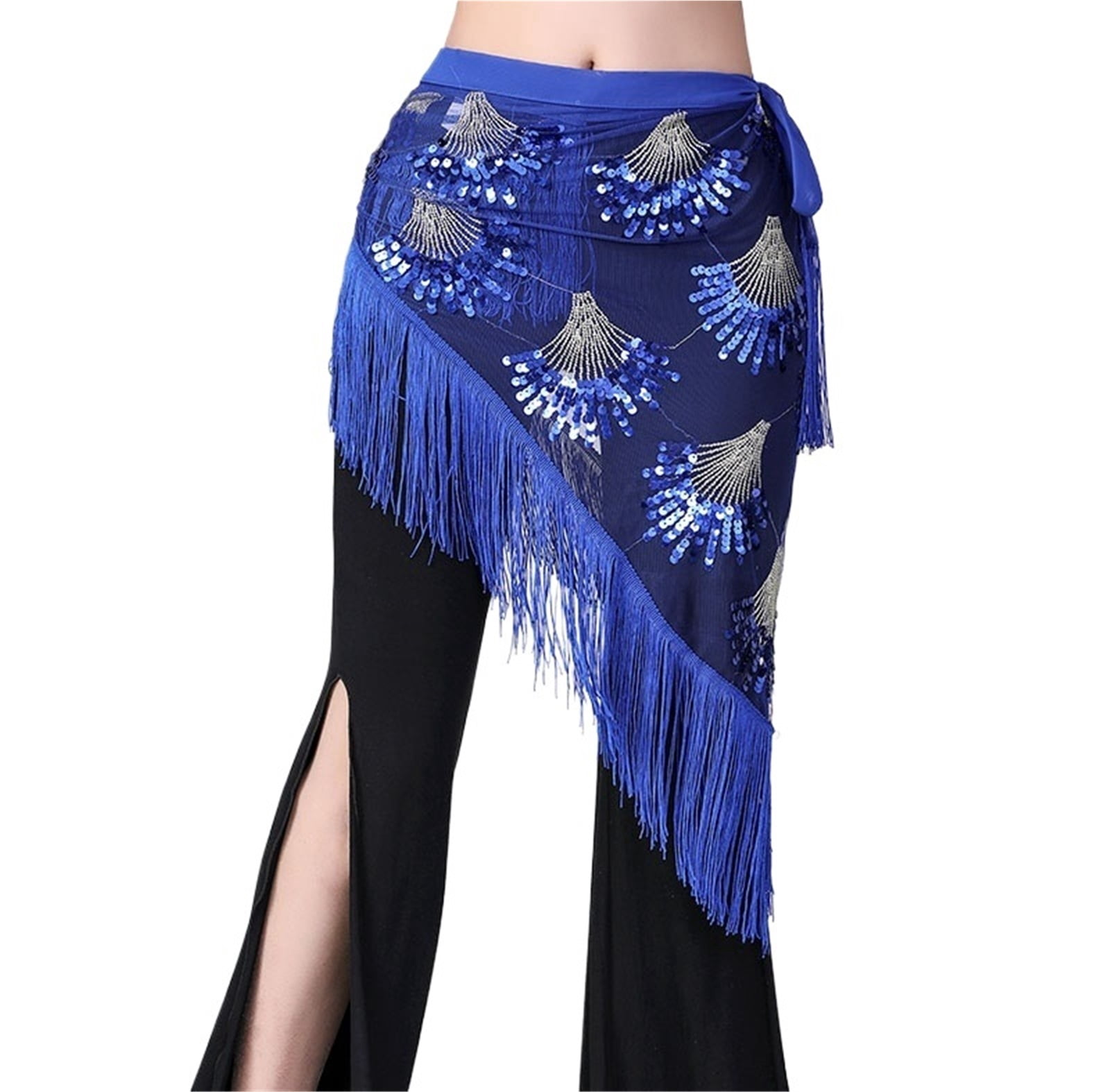 Belly Dancing Costume Hip Scarf Ballroom Sequin Dance Wear Tassel ...