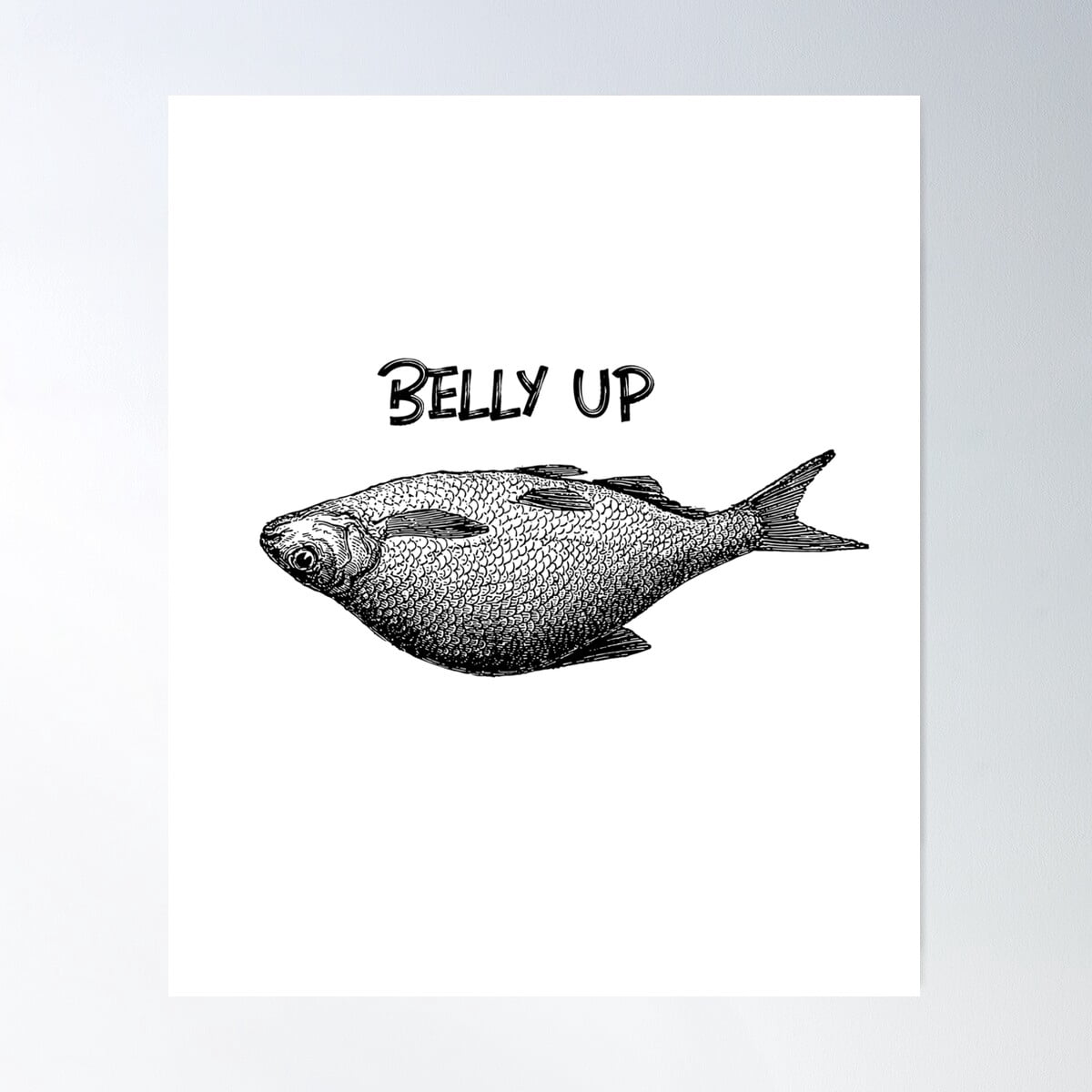 Belly Up Funny Fish Poster Wall Art Modern Wall Decor For Living Room ...