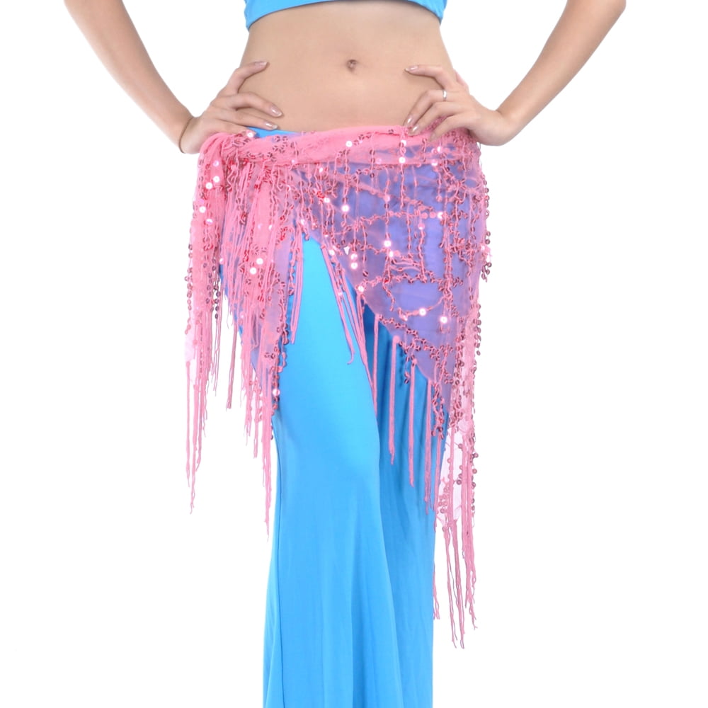 BellyLady Belly Dance Hip Scarf Shawl With Fringe Tribal Triangle ...