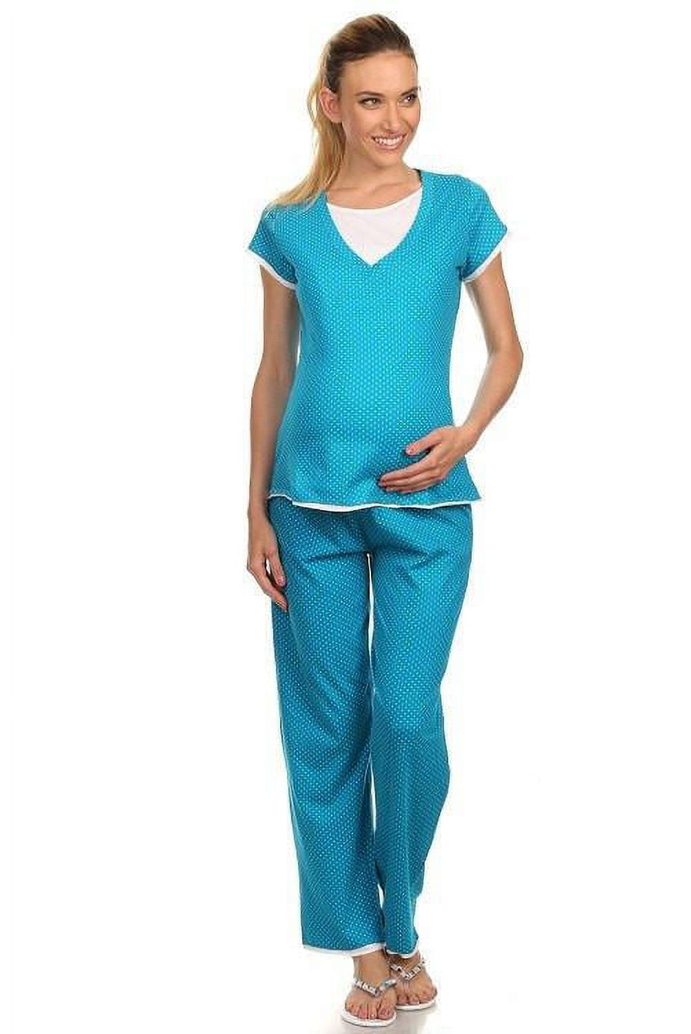 BellyMoms Maternity Women's Tara Short Sleeves Nursing Lounge Pajama ...