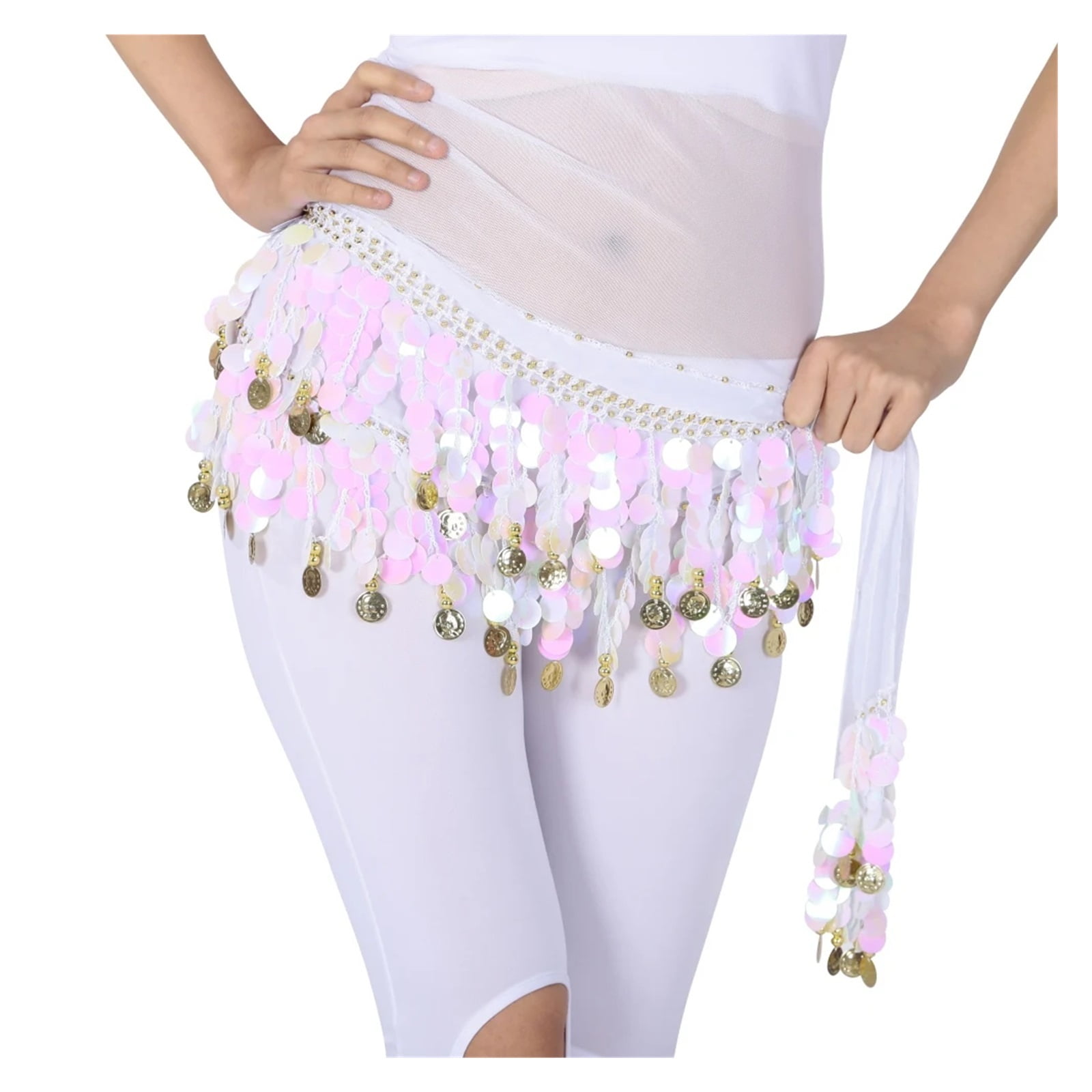 Bellydance Hip Scarf with Sequins for Belly Dancer Waist Chain Skirts ...