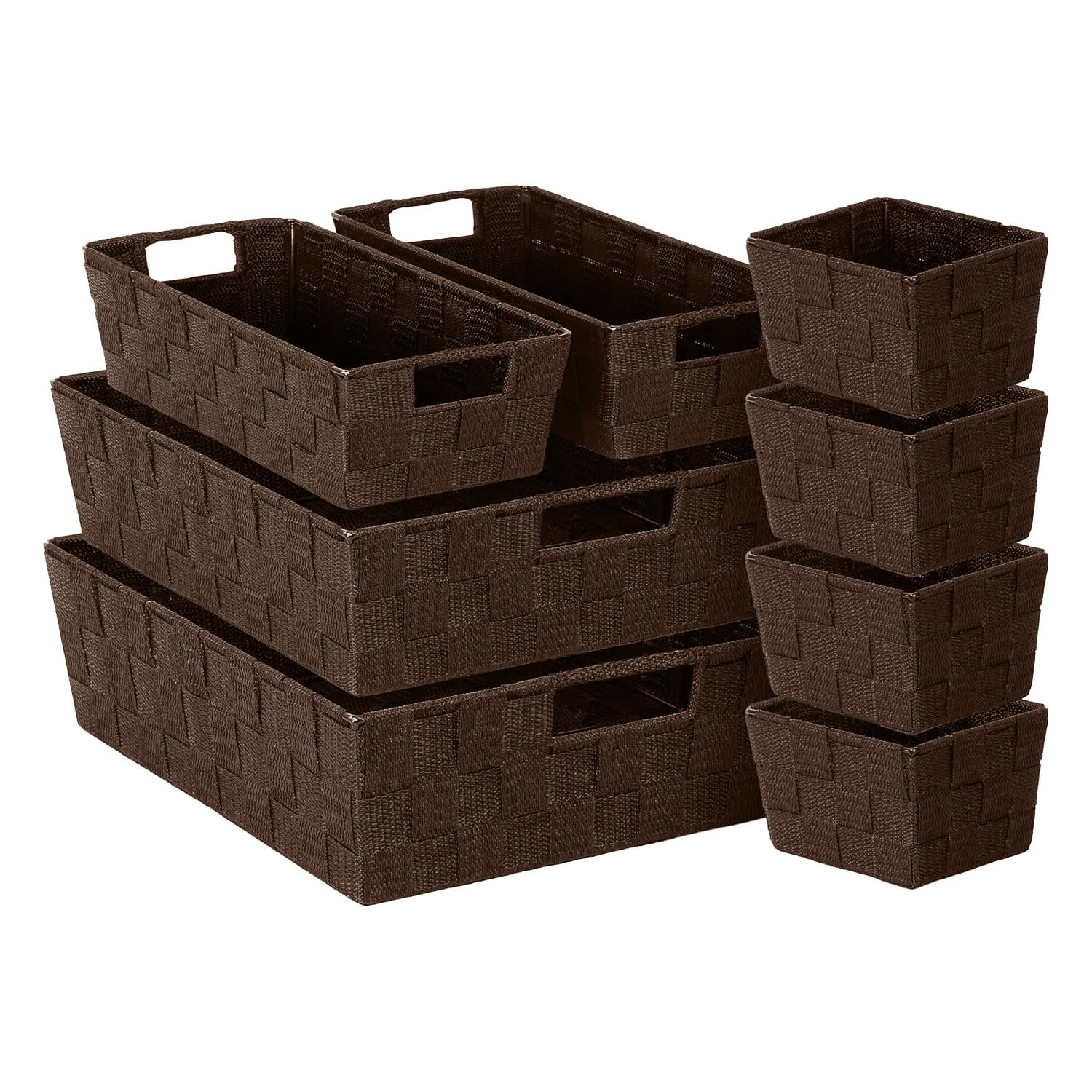 Bellzacasa Woven Storage Baskets for Organizing (Set of 8), Cube ...