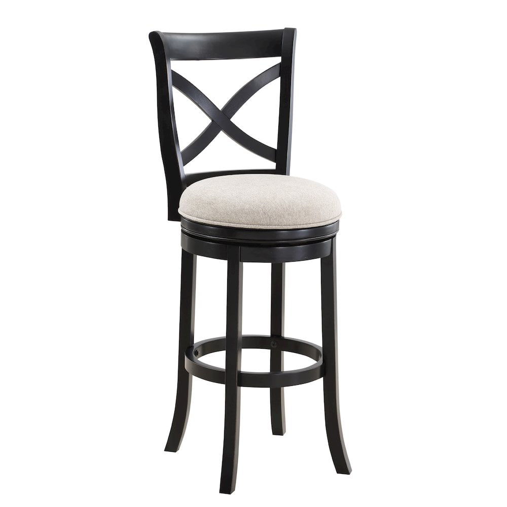 Belmont Black X-back Swivel Solid Wood 30-inch Seat Height Bar Stool ...