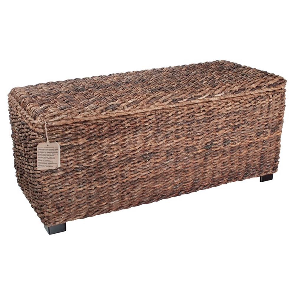 Belmont Home Caswell 42" Woven Banana Leaf Rattan Storage Trunk in ...