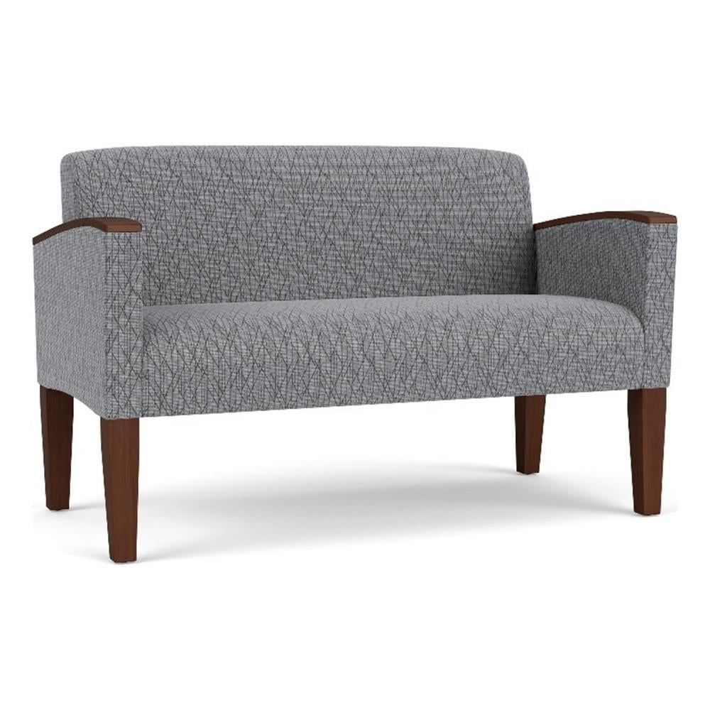 Belmont Lounge Lobby Reception Waiting Loveseat / Walnut Wood Legs ...