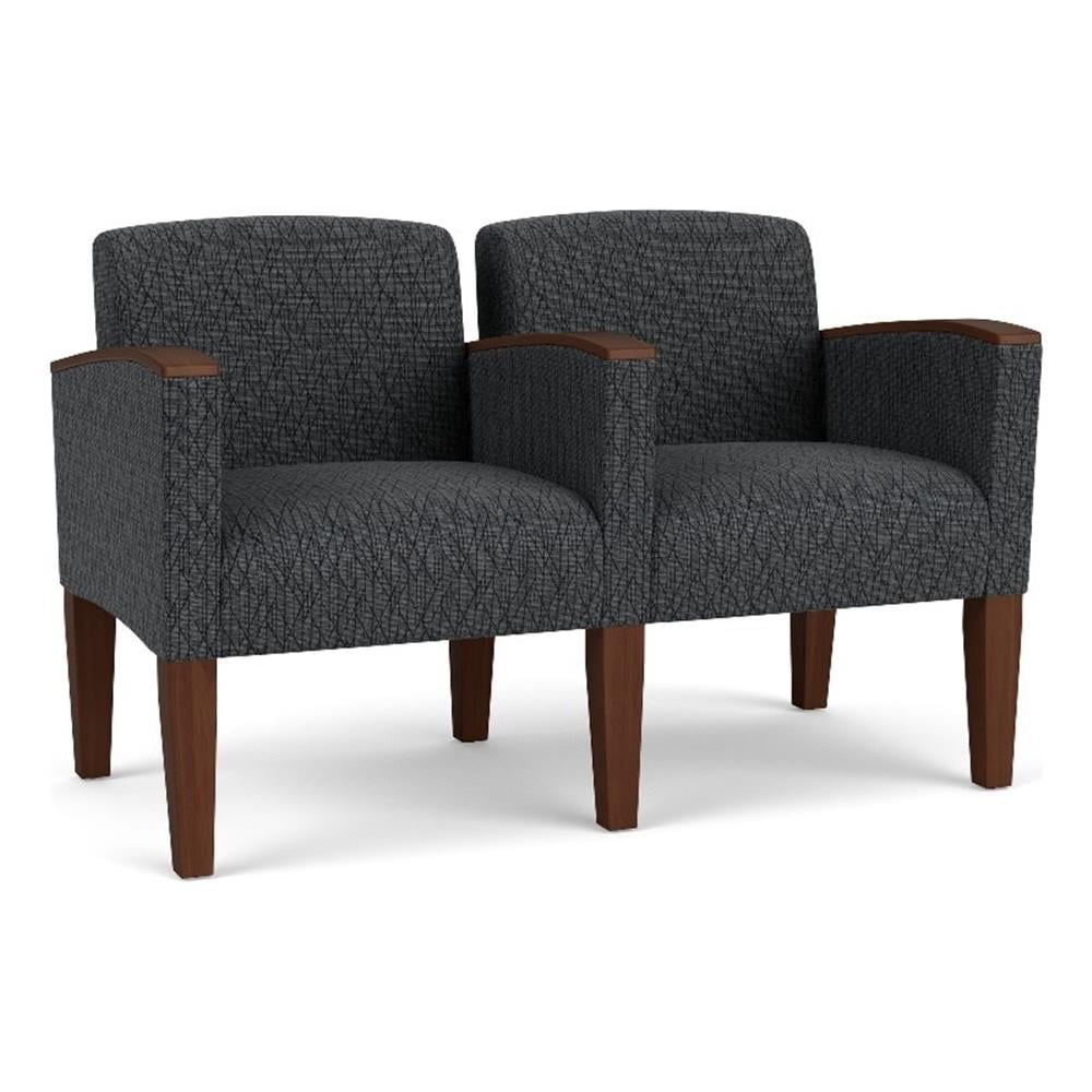 Belmont Lounge Reception 2 Seat Tandem Seating / Walnut Wood Legs ...